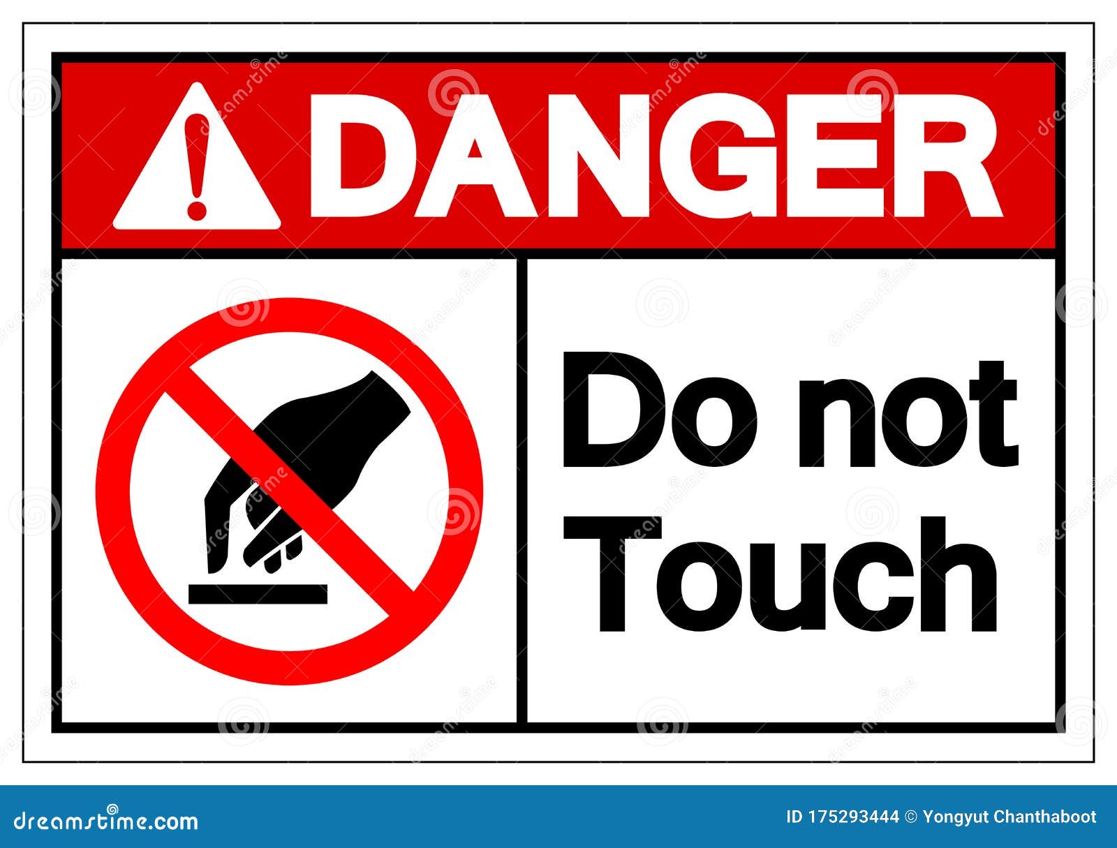 Danger Do Not Touch Symbol Sign, Vector Illustration, Isolate on White ...
