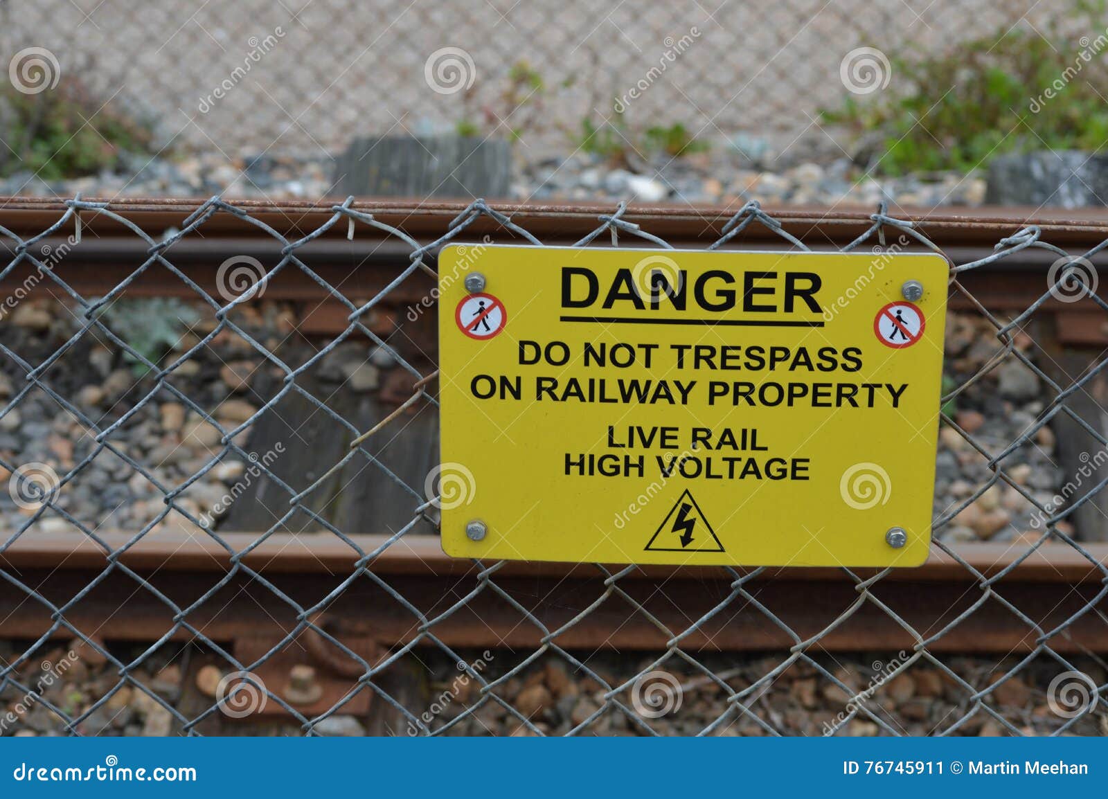 Do Not Trespass On The Railway Warning Sign Royalty-Free Stock Image ...