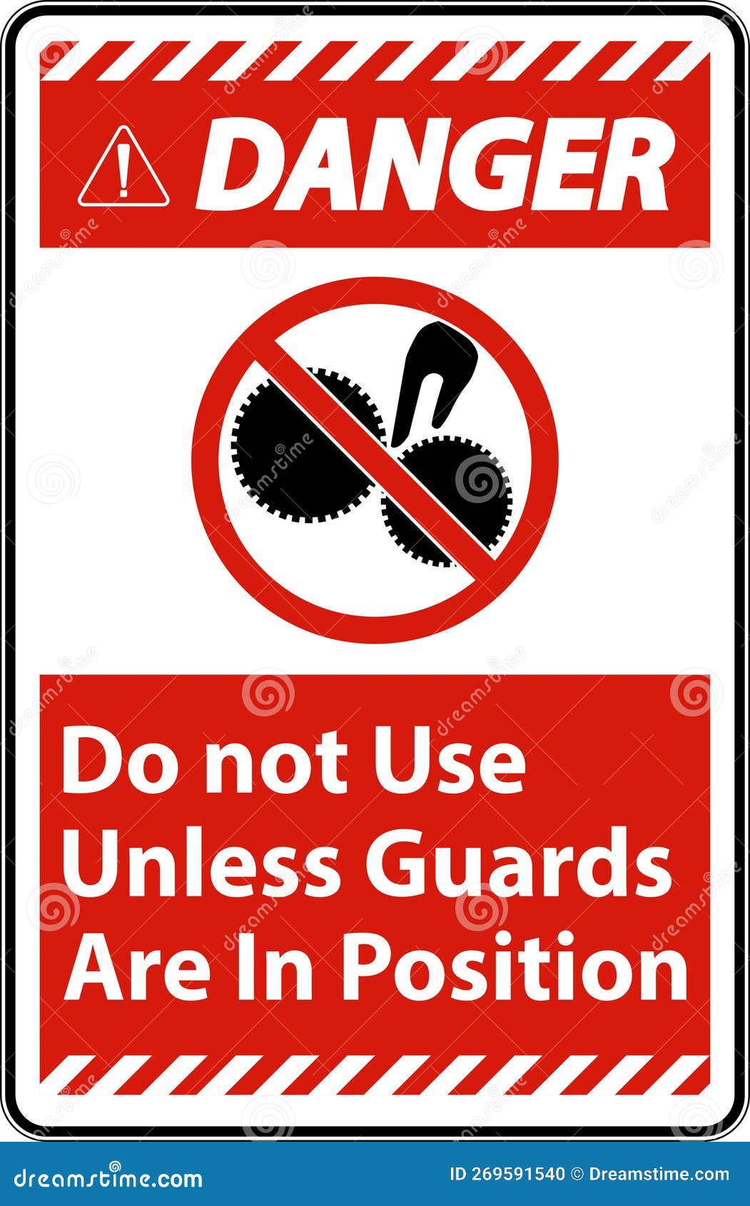 Danger Do Not Use Unless Guards Are In Position Symbol Sign, Vector ...