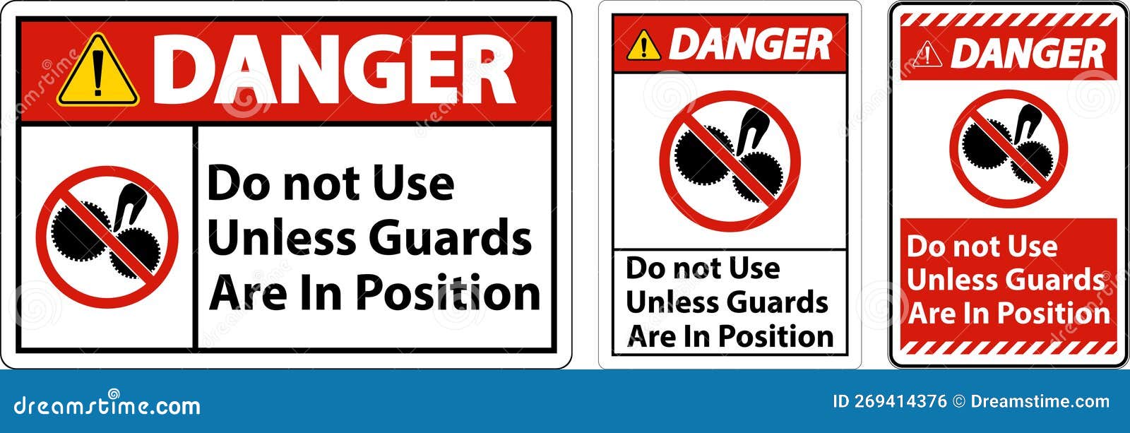Danger Do Not Use Unless Guards Are In Position Symbol Sign, Vector ...