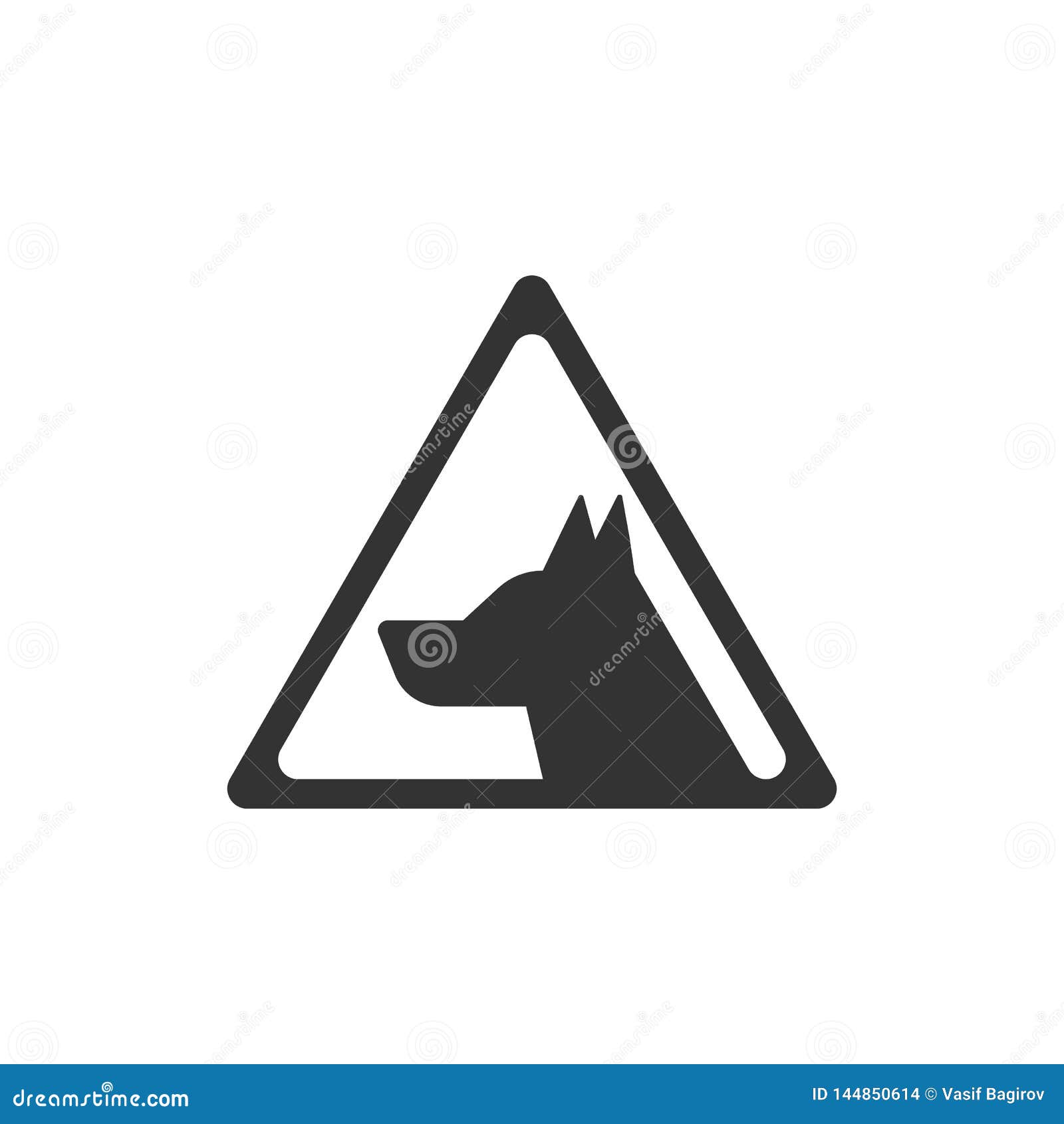 Danger Dog Sign Warning Vector Icon. Security Vector Icon Stock ...