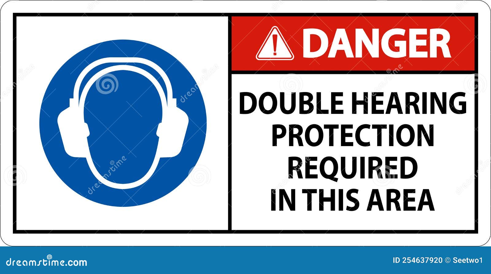 Danger Double Hearing Protection Sign on White Background Stock Vector ... Danger Double Hearing Protection Sign on White Background Stock Vector ...