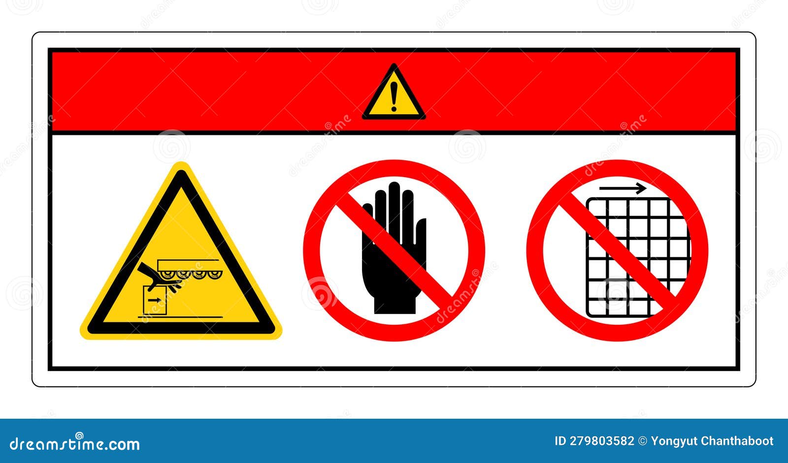 Danger Drawing in Hand Crush Hazard Do Not Touch and Do Not Remove ...