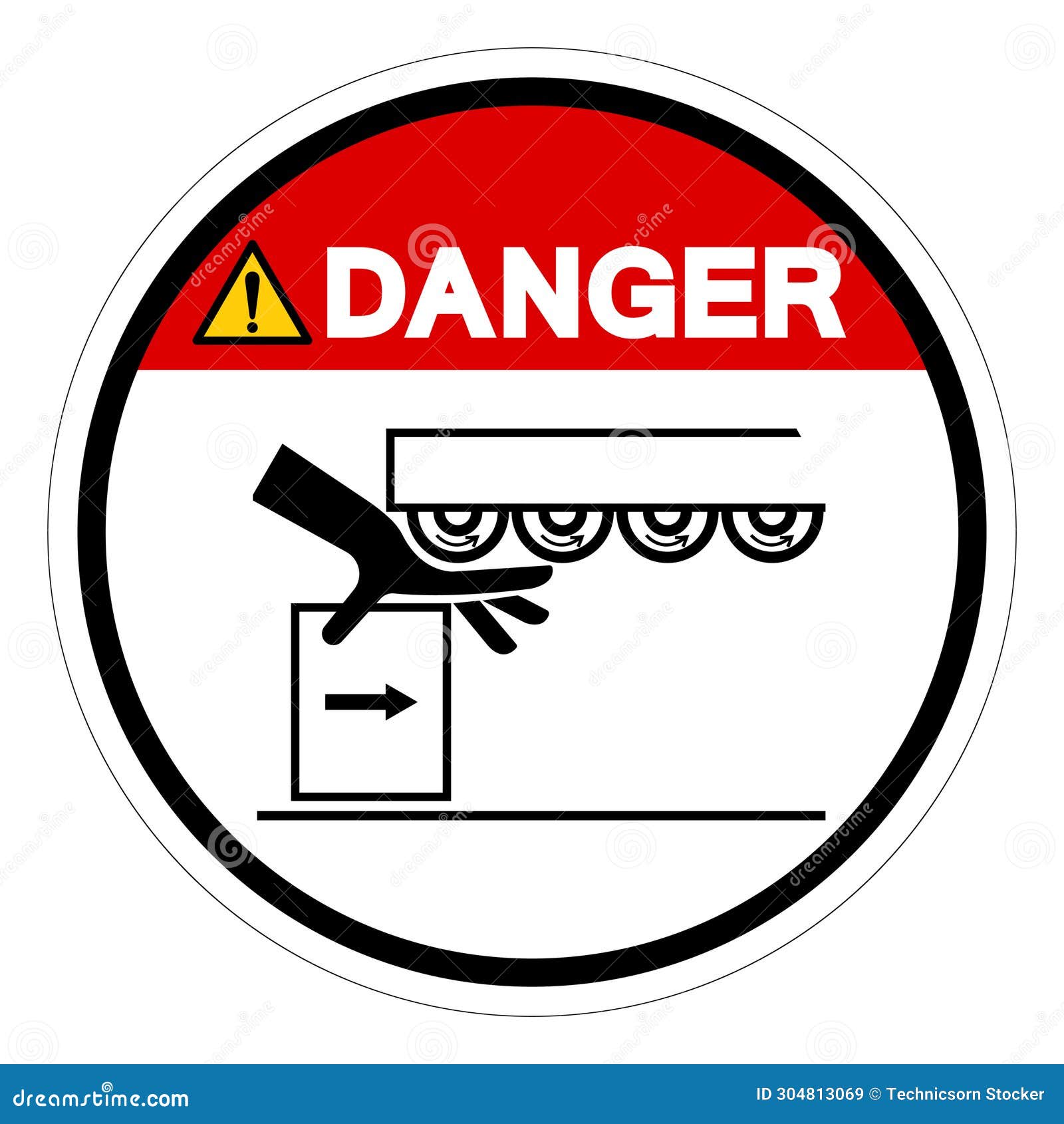 Danger Drawing in Hand Crush Hazard Symbol Sign, Vector Illustration ...