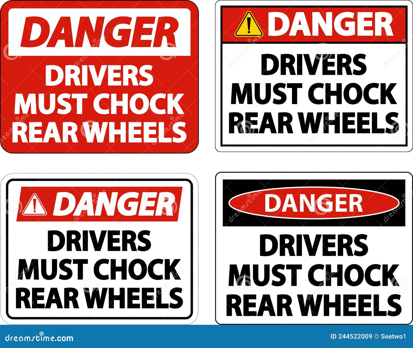 Danger Chock Wheels Symbol Sign, Vector Illustration, Isolate On White ...