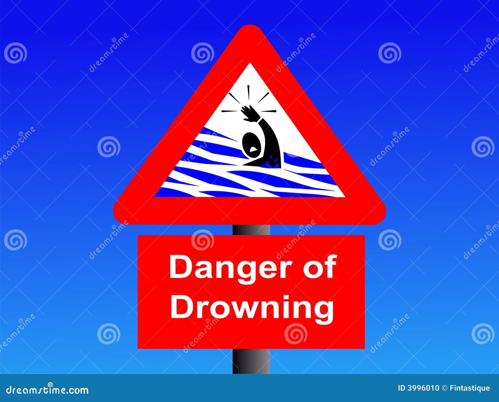 Danger of drowning sign stock vector. Illustration of drowning - 3996010