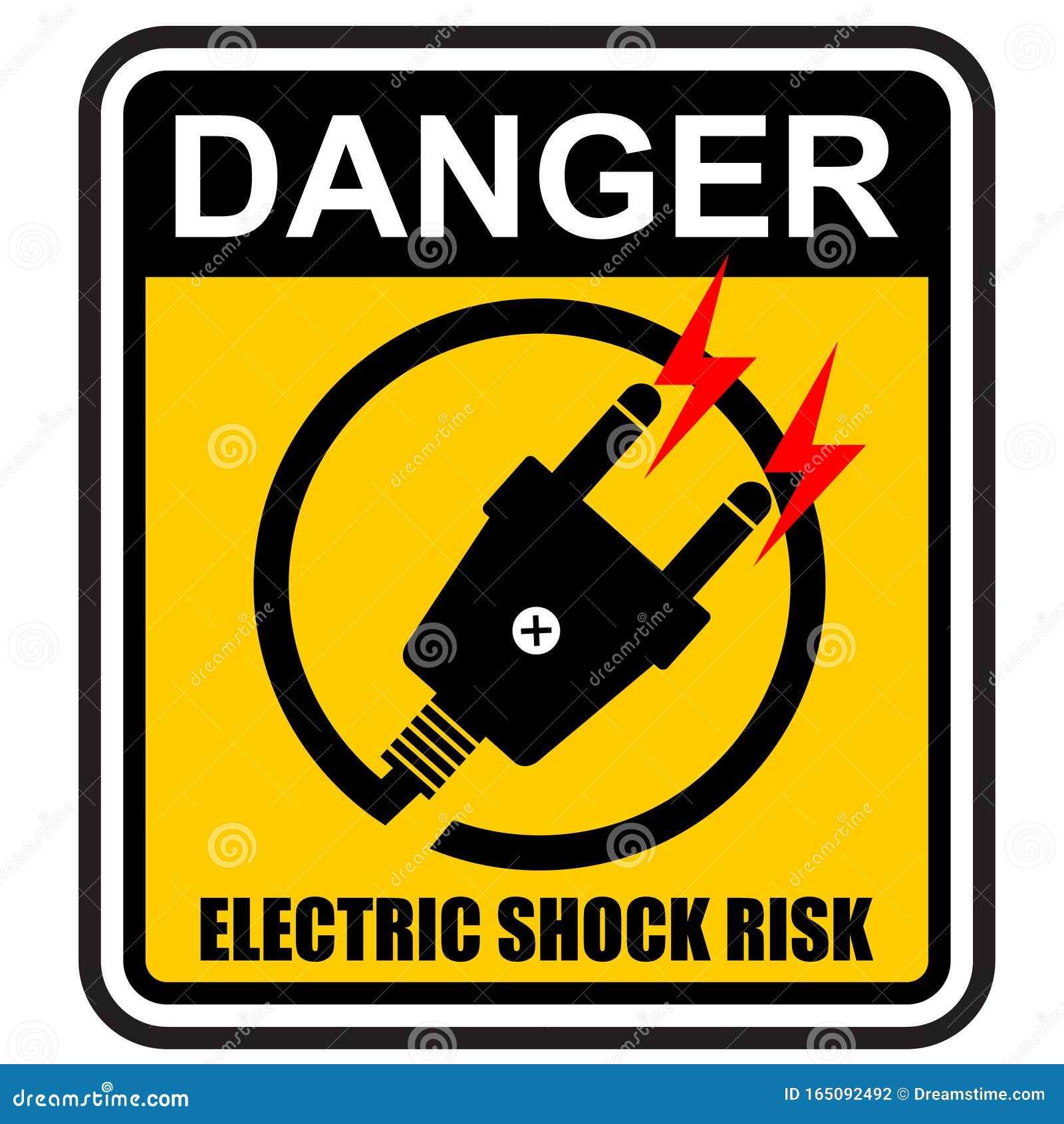 Danger, Electric Shock Risk Stock Vector - Illustration of warning ...