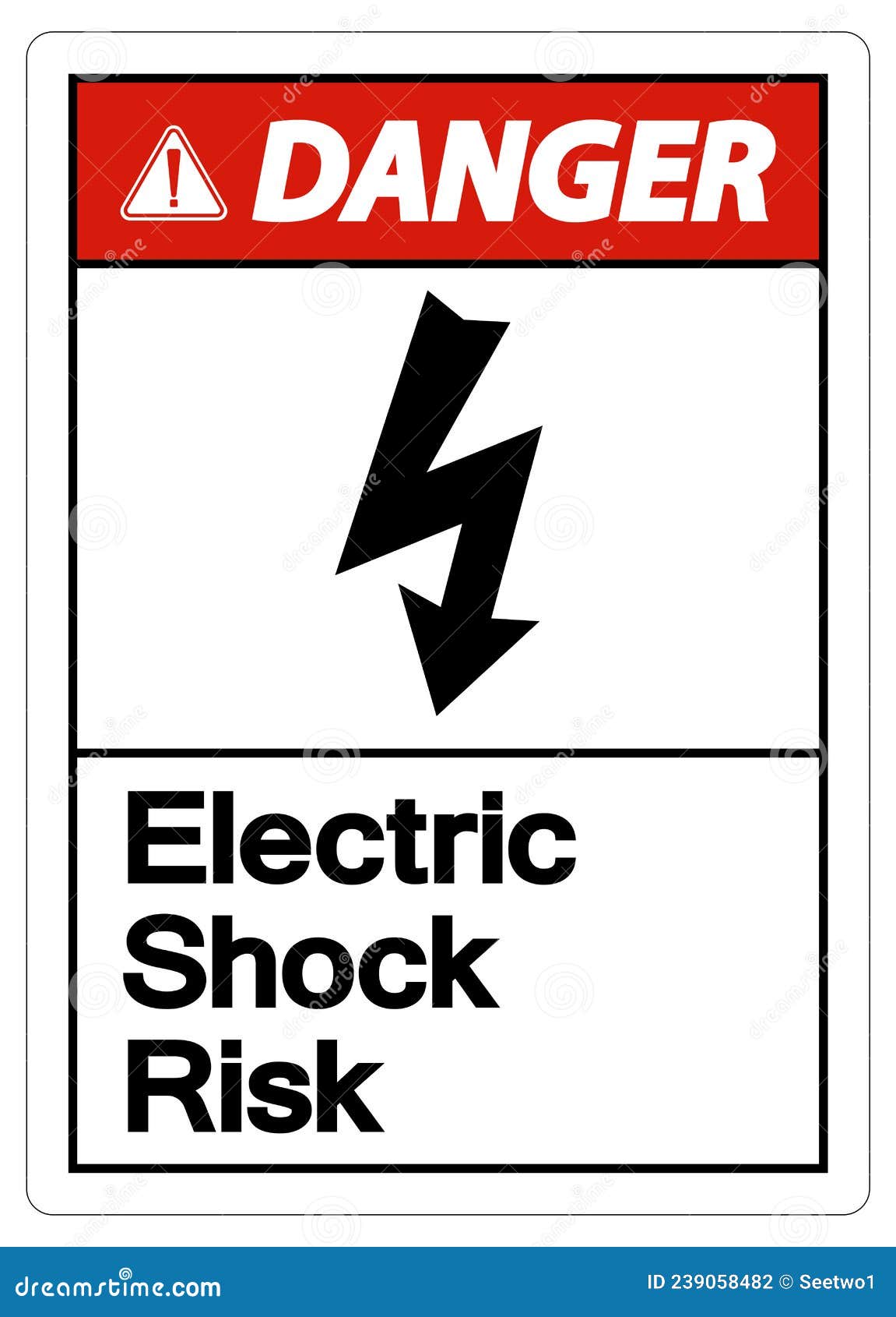 Danger Electric Shock Risk Symbol Sign on White Background Stock Vector ... Danger Electric Shock Risk Symbol Sign on White Background Stock Vector ...