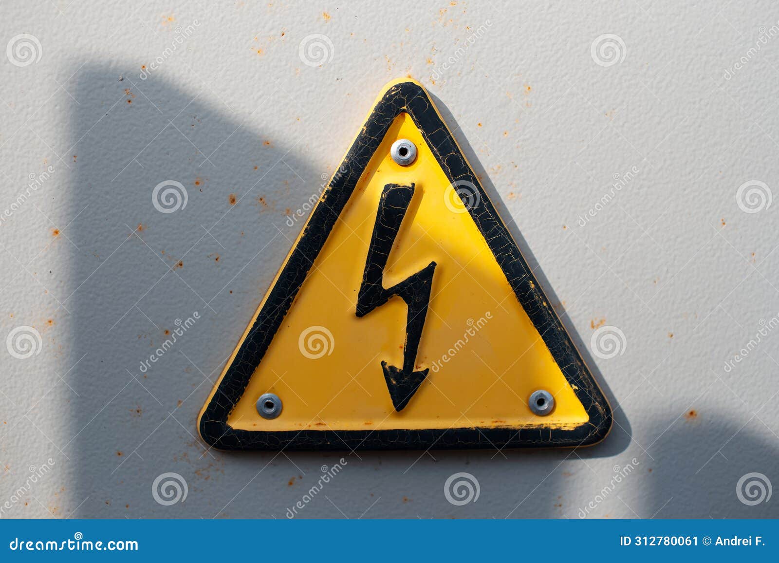 Danger Electrical Hazard High Voltage Sign, Black Triangle with Yellow ...