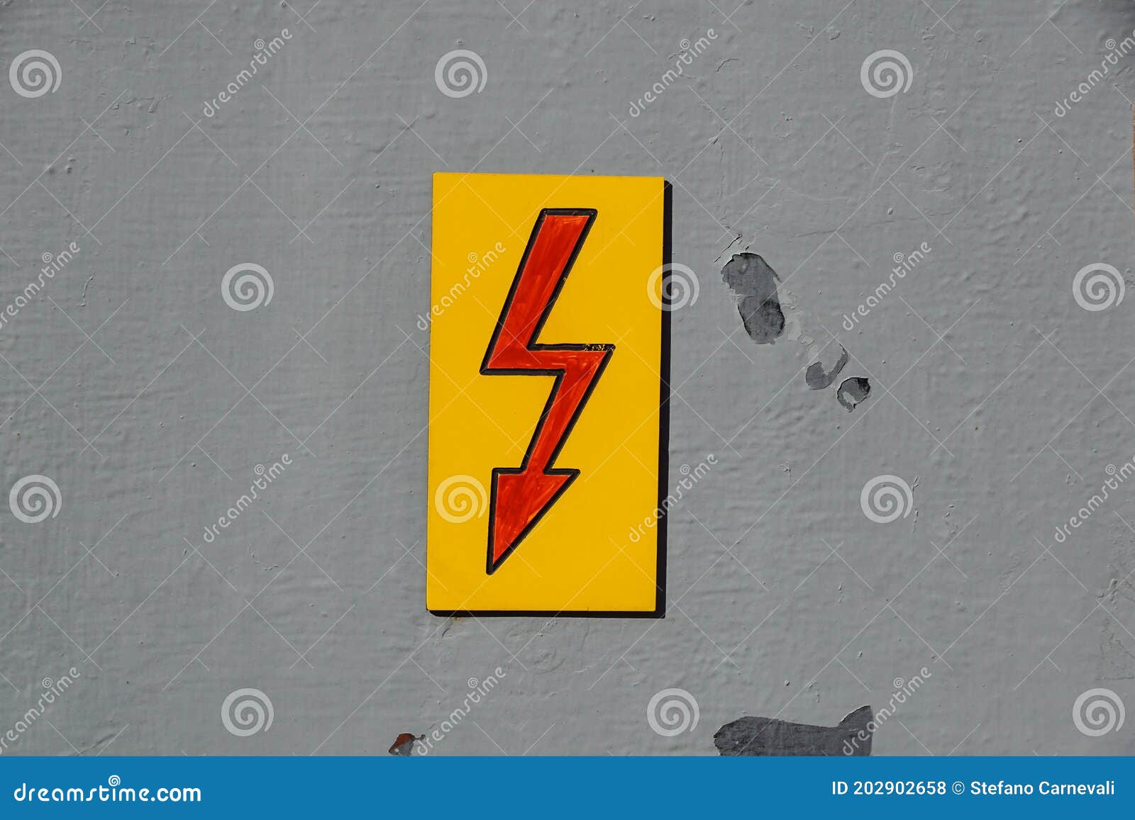 Danger Electrical Hazard High Voltage Sign on Wall Stock Photo - Image ...