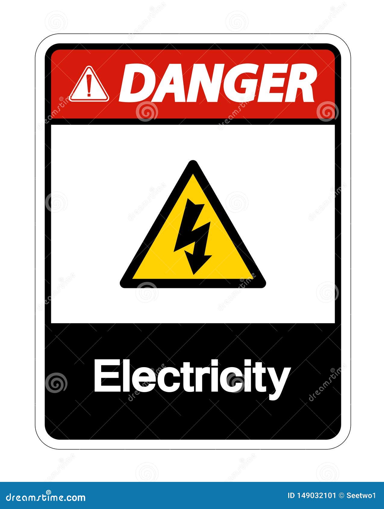 Danger Electricity Symbol Sign Isolate on White Background,Vector ...