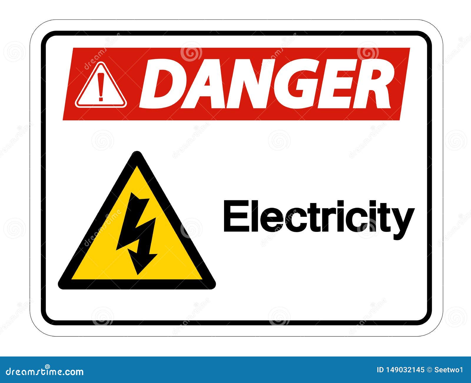Danger Electricity Symbol Sign Isolate on White Background,Vector ...