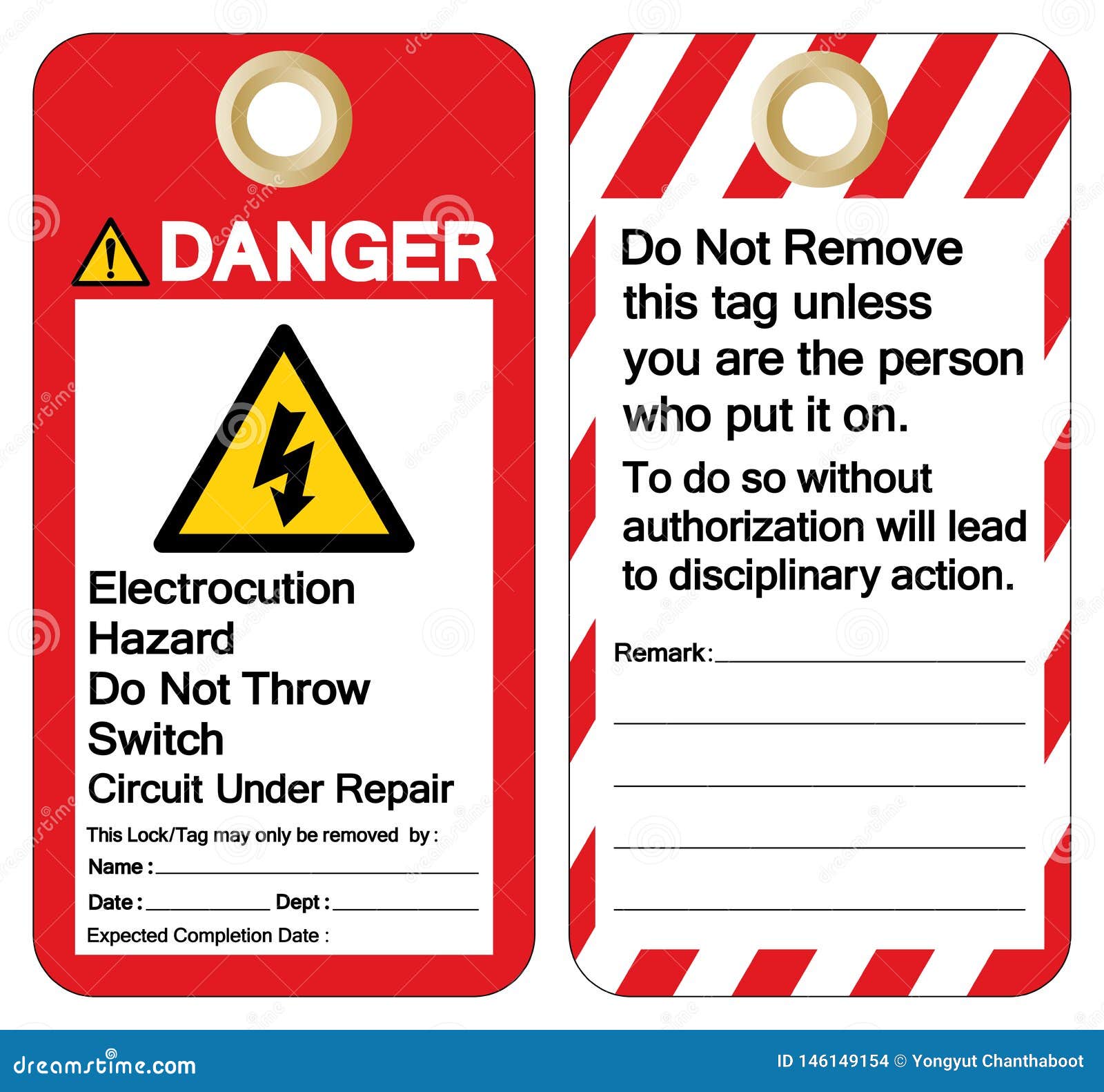 Danger Electrocution Hazard Do Not Throw Switch Circuit Under Repair ...