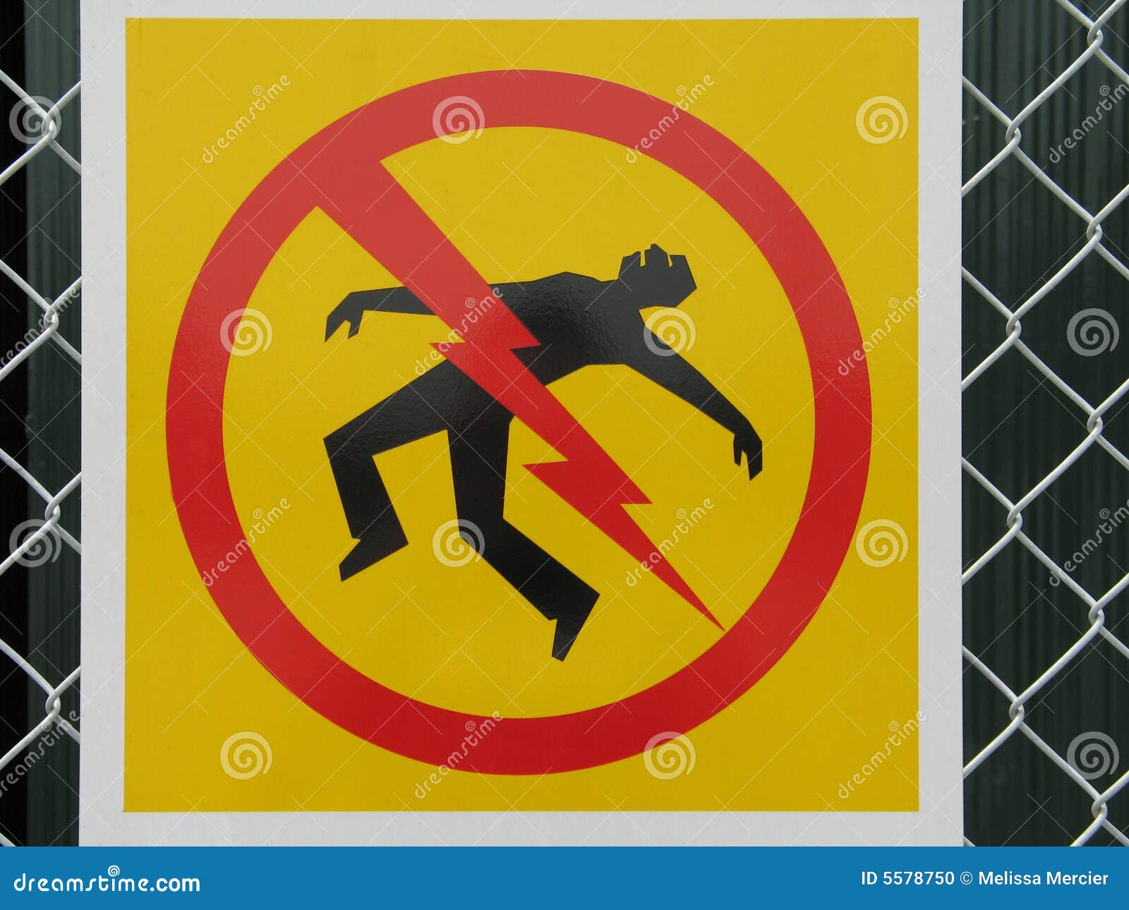 Danger of Electrocution Sign Stock Photo - Image of precaution ...