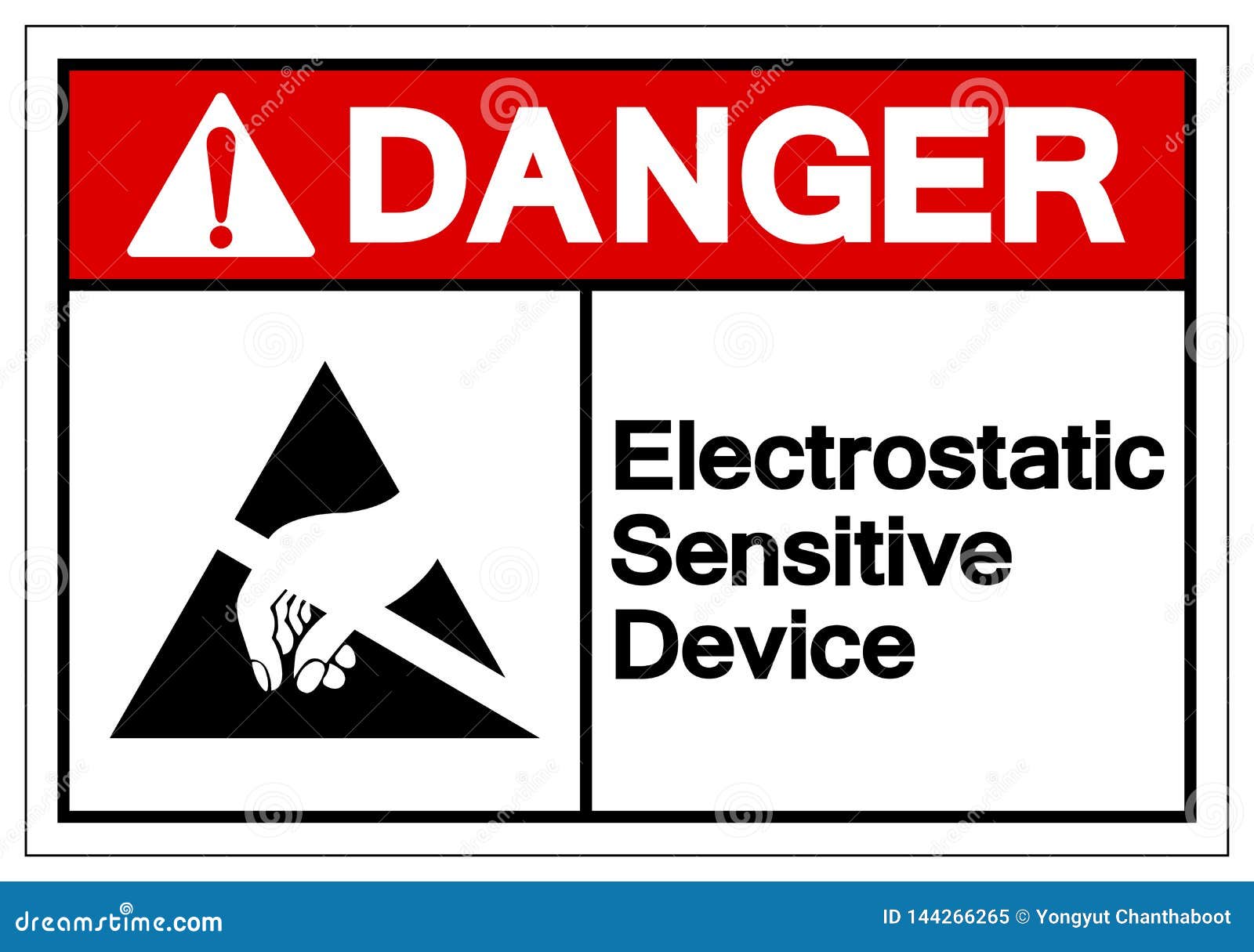 Danger Electrostatic Sensitive Device ESD Symbol Sign, Vector ...