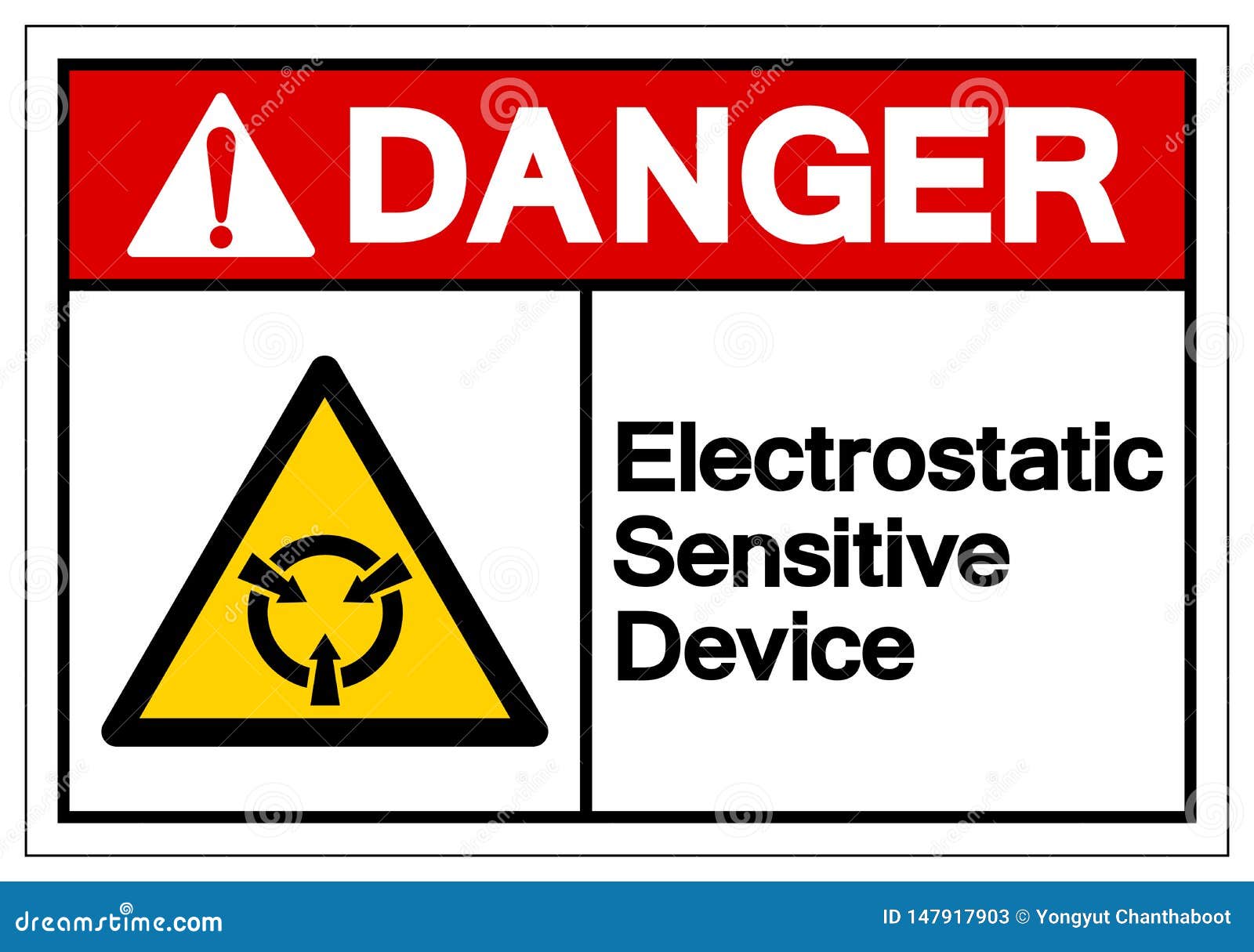 Danger Electrostatic Sensitive Device ESD Symbol Sign, Vector ...