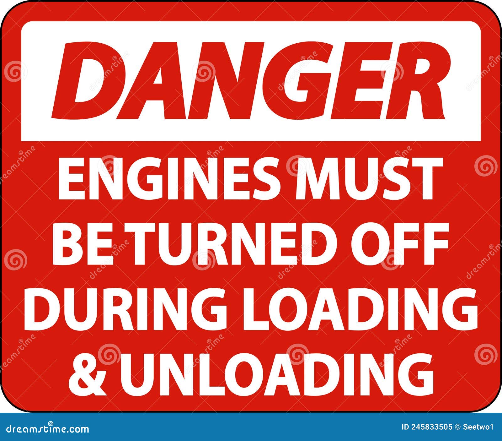 Danger Engines Must Be Turned Off Sign on White Background Stock Vector ...