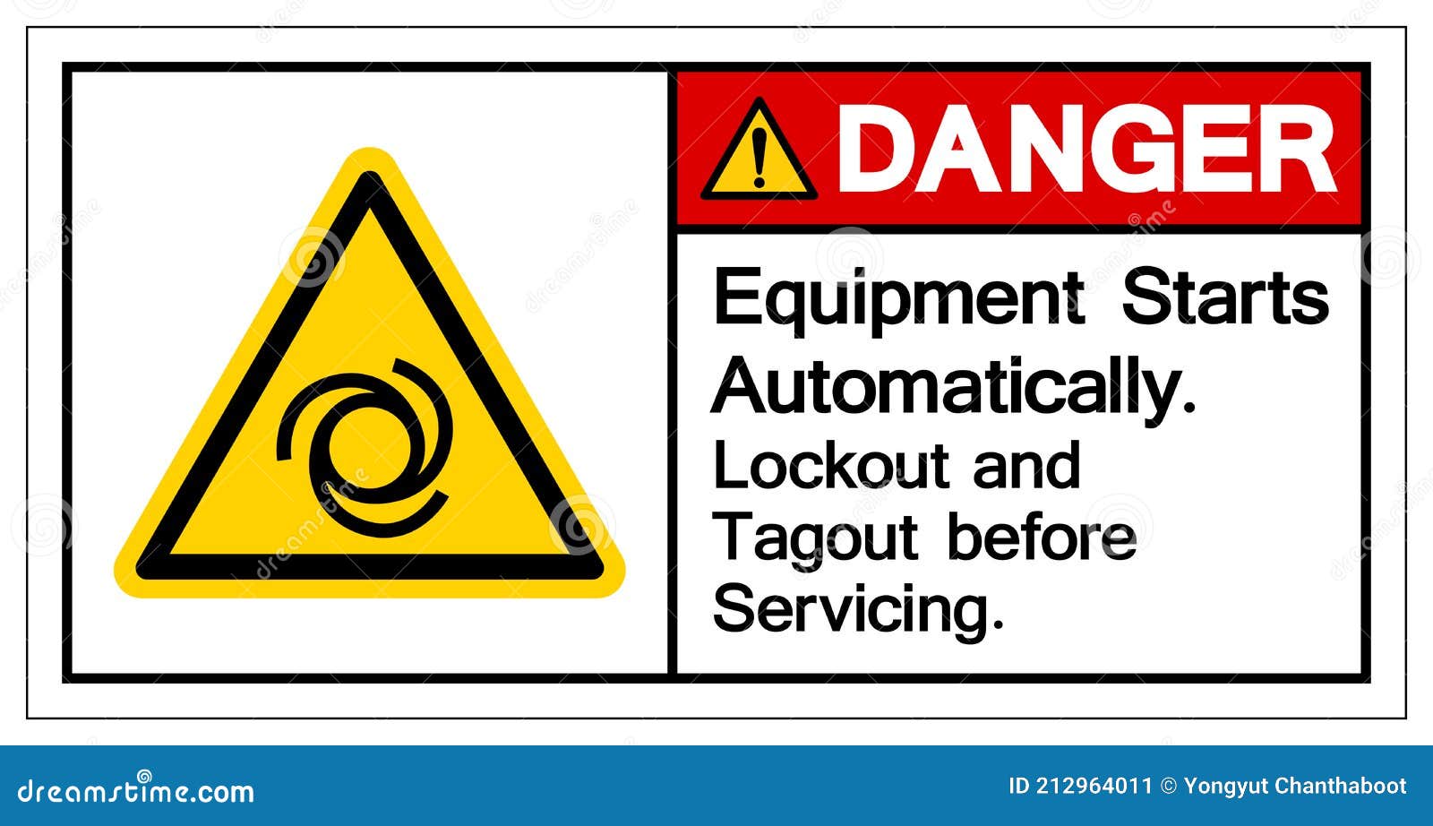 Danger Equipment Starts Automatically Lockout and Tagout before ...