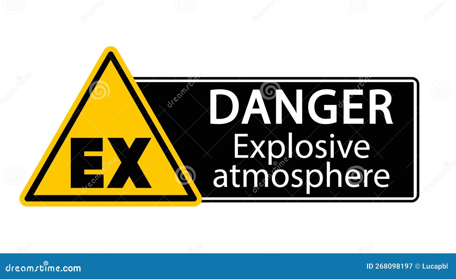 Danger Explosive Atmosphere. Yellow Triangle Warning Sign with Symbol ... Danger Explosive Atmosphere. Yellow Triangle Warning Sign with Symbol ...
