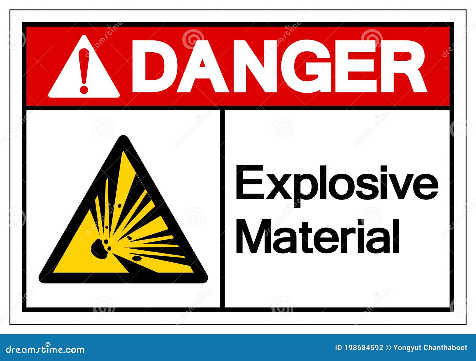 Danger Explosive Material Symbol, Vector Illustration, Isolate White on Background Label. EPS10 ...