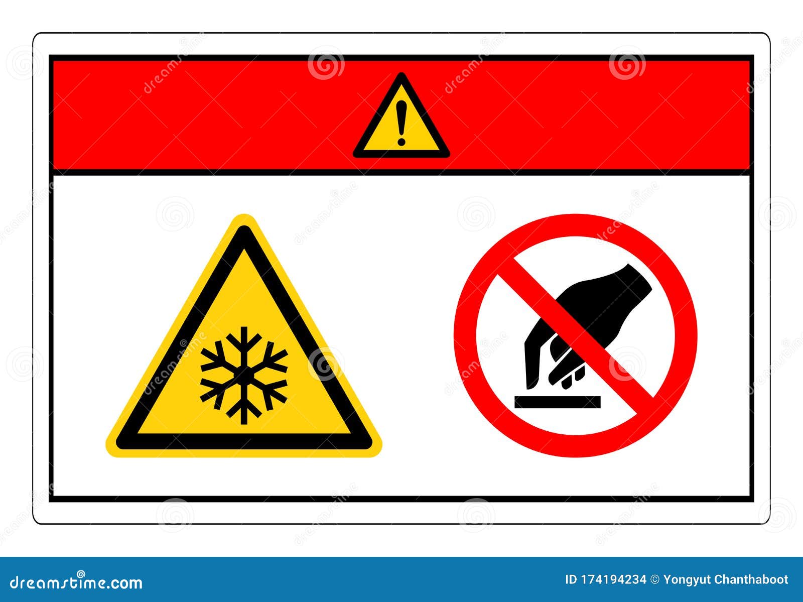 Danger Extremely Cold Surface Do Not Touch Symbol Sign, Vector ...