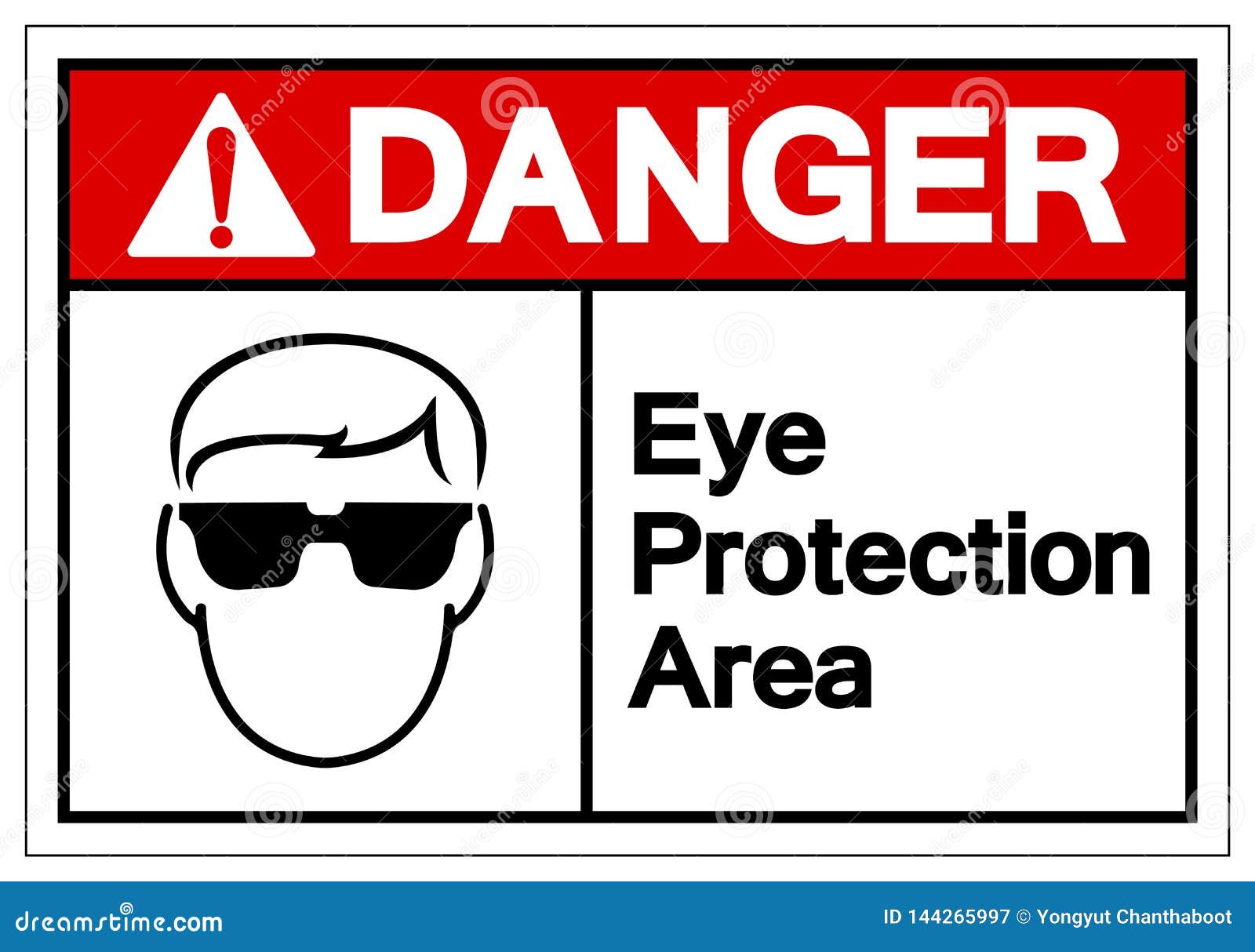 Danger Eye Protection Area Symbol Sign, Vector Illustration, Isolate On ...