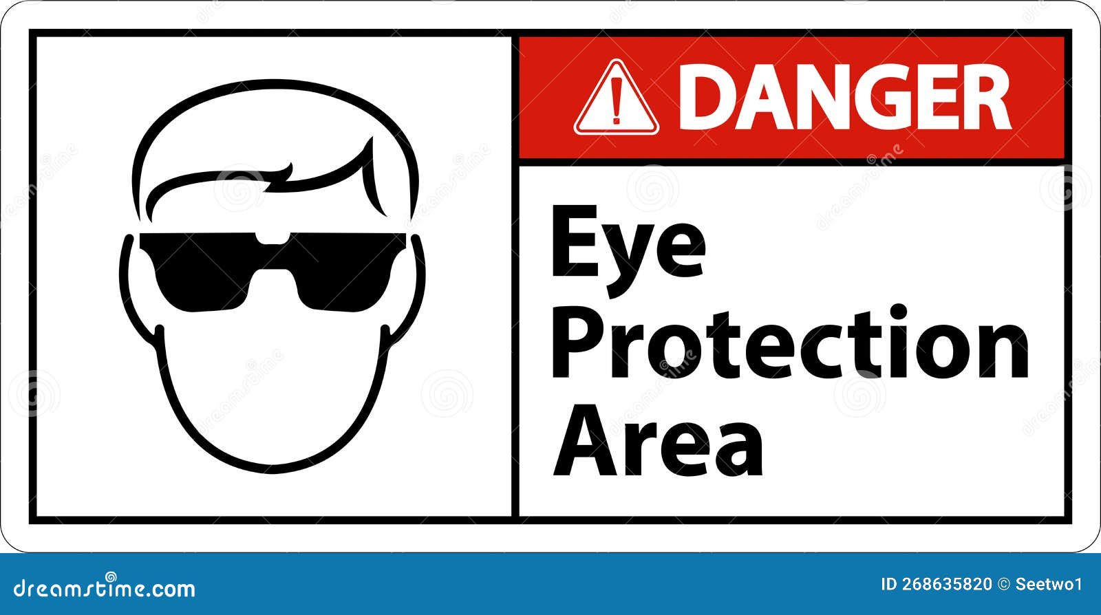 Danger Eye Protection Area Symbol Sign on White Background Stock Vector ...