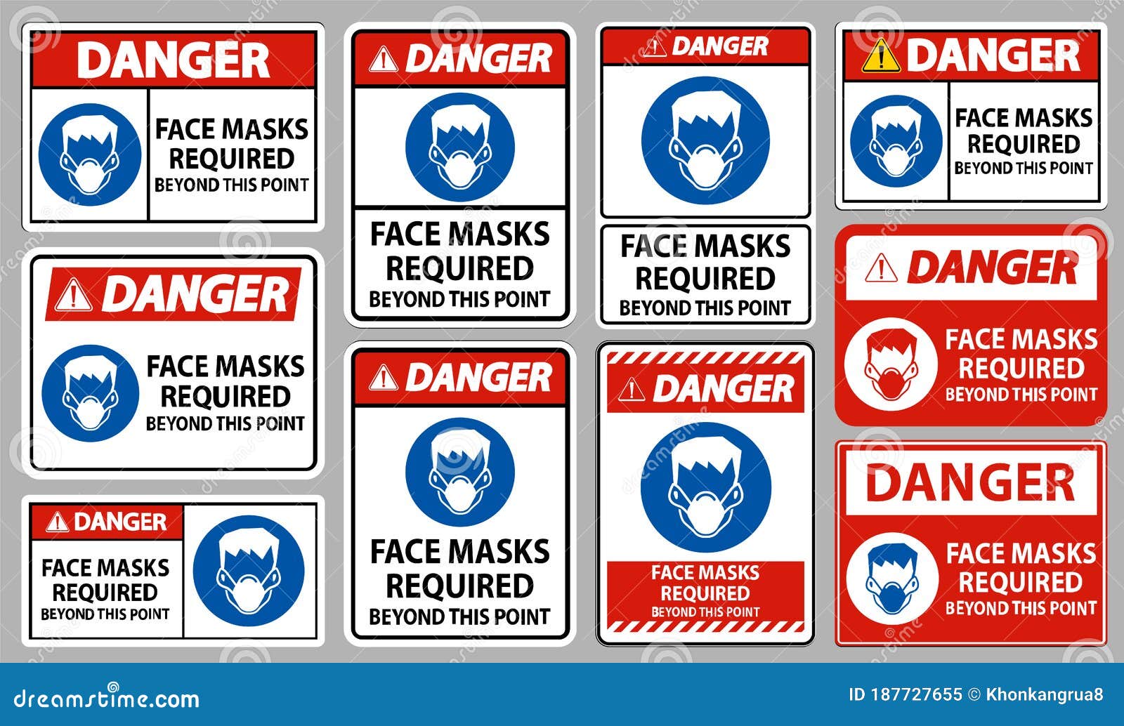 Danger Face Mask Required Symbol Sign,Vector Illustration, Isolated On ...