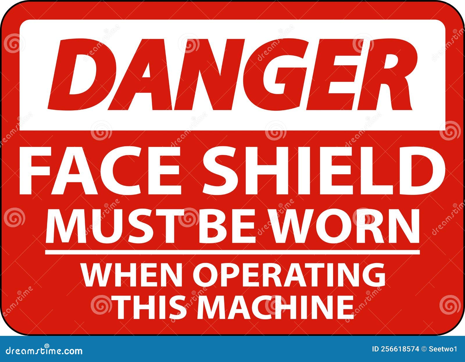 Danger Face Shield Must Be Worn Sign on White Background Stock Vector ...
