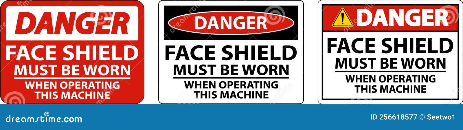 Danger Face Shield Must Be Worn Sign on White Background Stock Vector ...