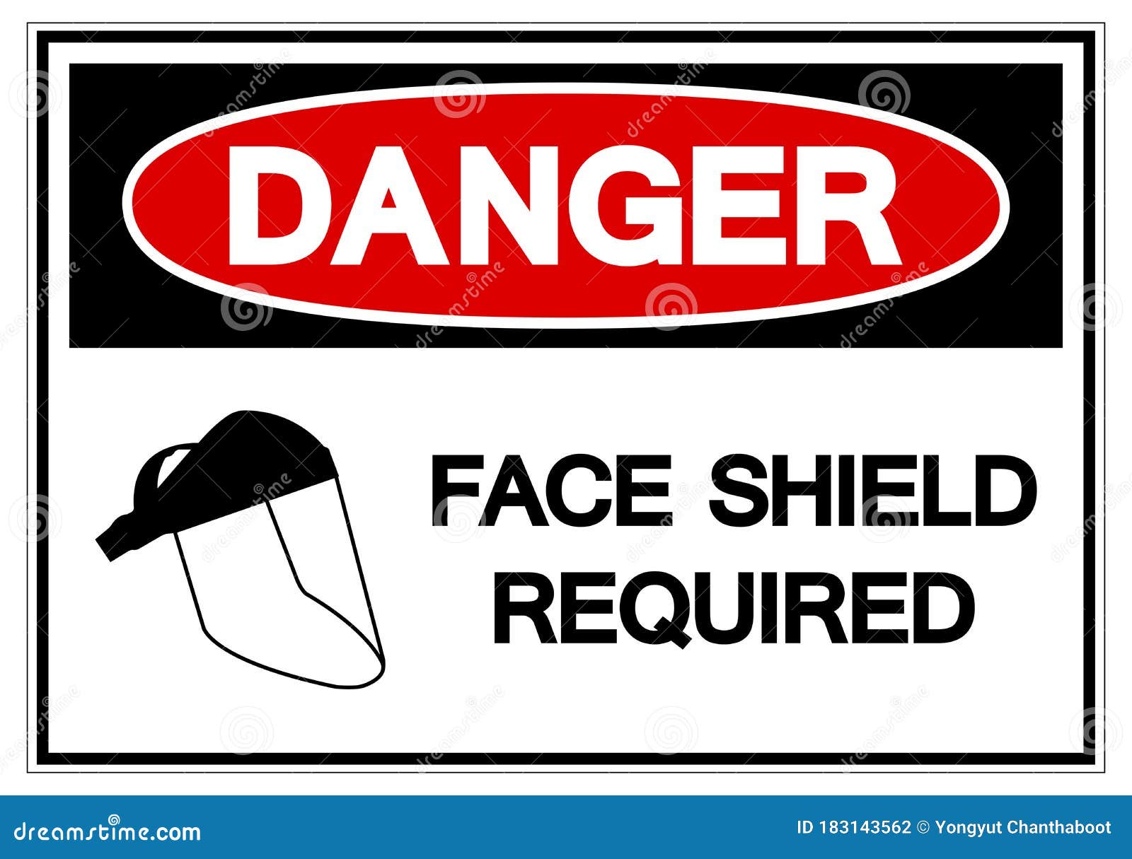 Danger Face Mask Required Symbol Sign,Vector Illustration, Isolated On ...