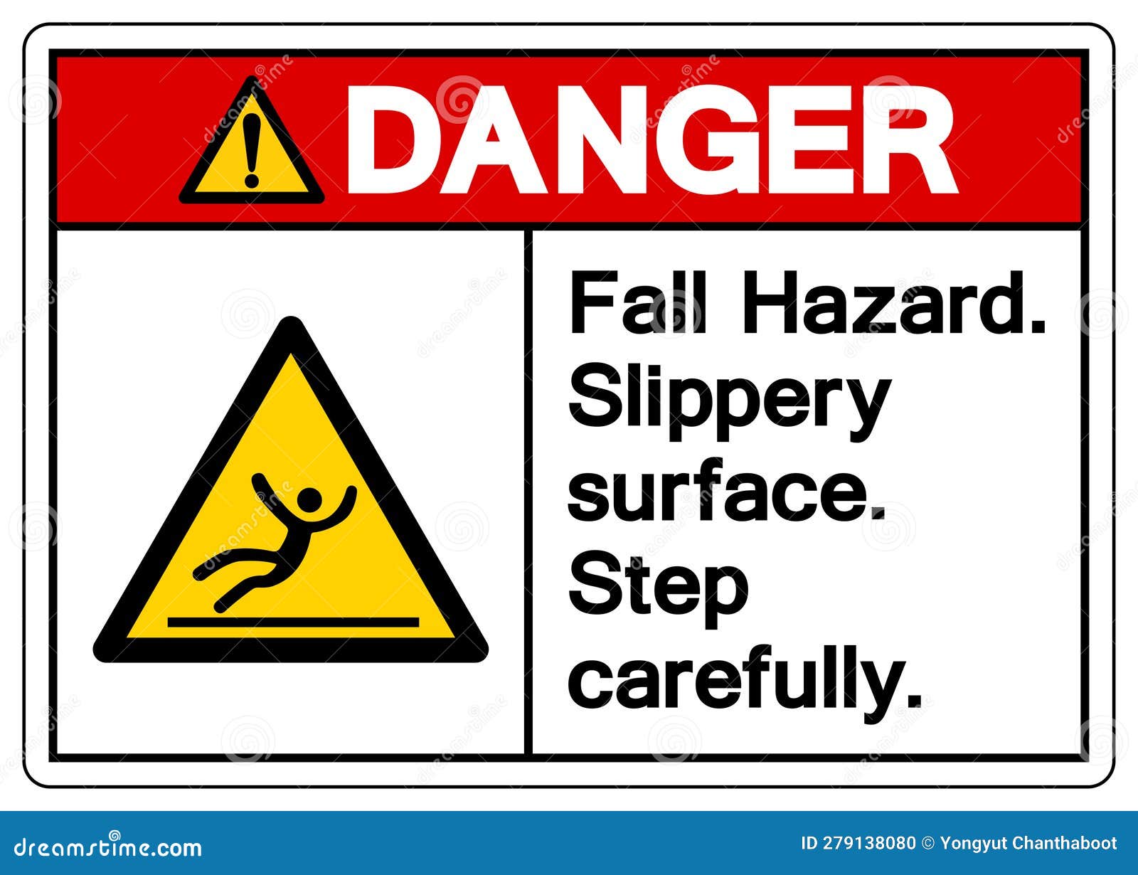 Danger Fall Hazard Beyond This Point Sign On White Background Vector ...