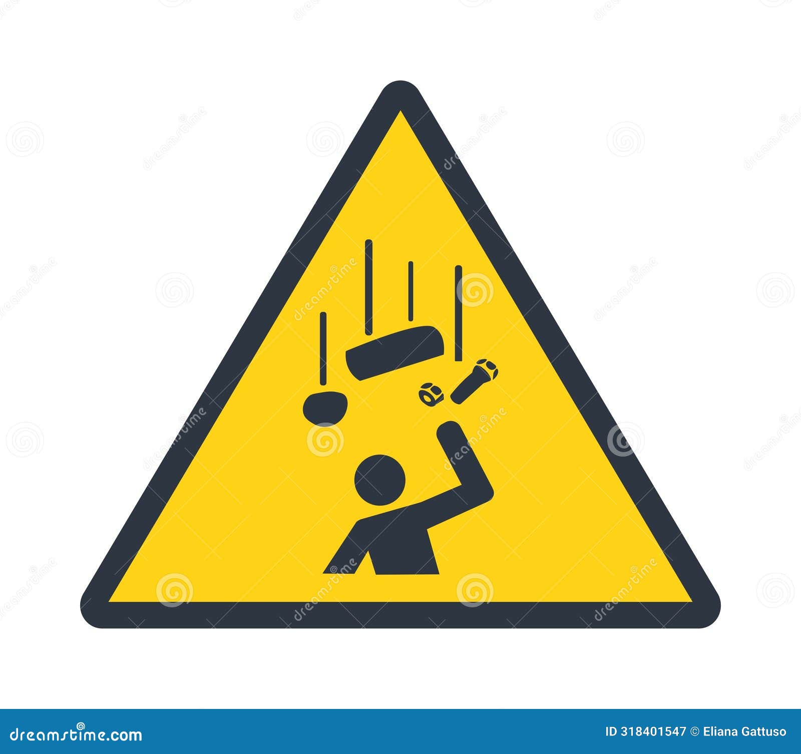 Danger of Falling Debris Symbol Stock Vector - Illustration of bending ...
