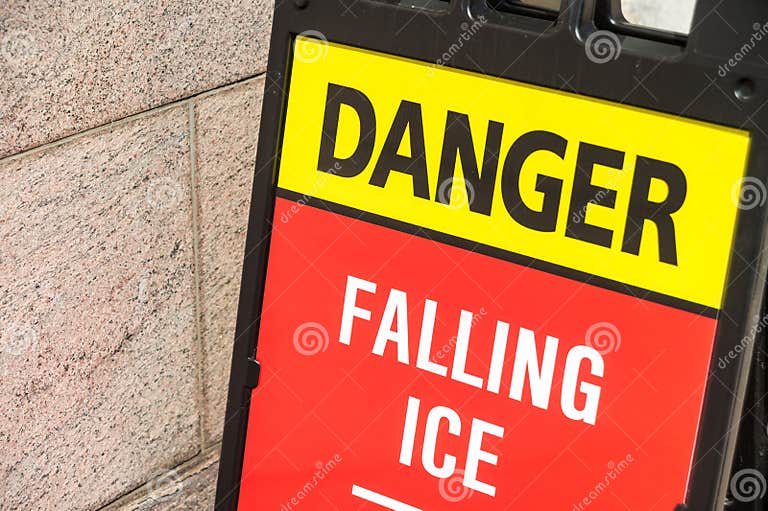 Danger Falling ice sign stock photo. Image of safety - 70080976