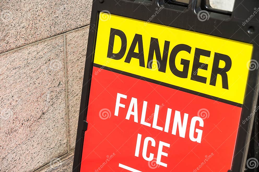 Danger Falling ice sign stock photo. Image of safety - 70080976