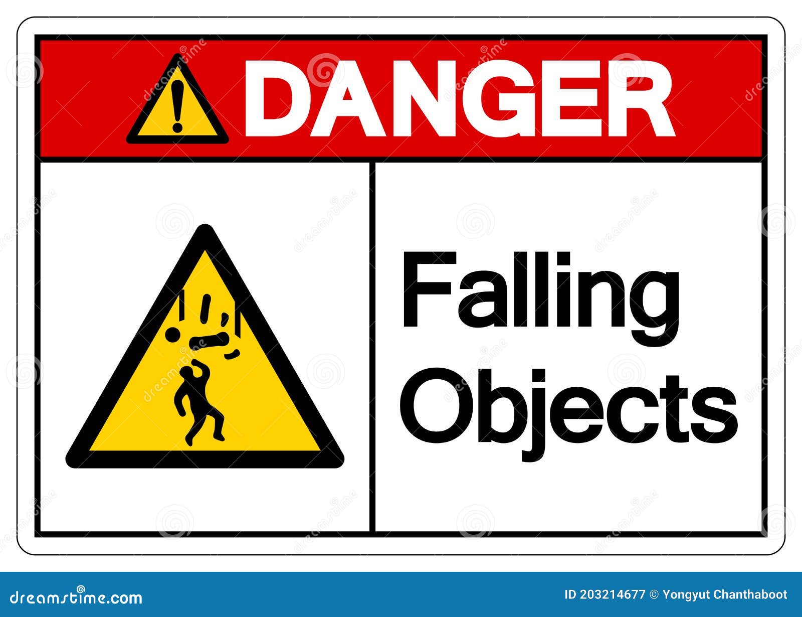 Danger Falling Objects Symbol, Vector Illustration, Isolated on White ...