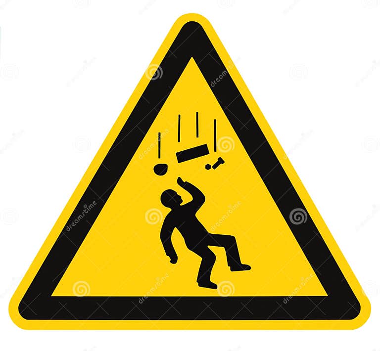 Danger Falling Objects Warning Sign Isolated Macro Stock Image - Image ...