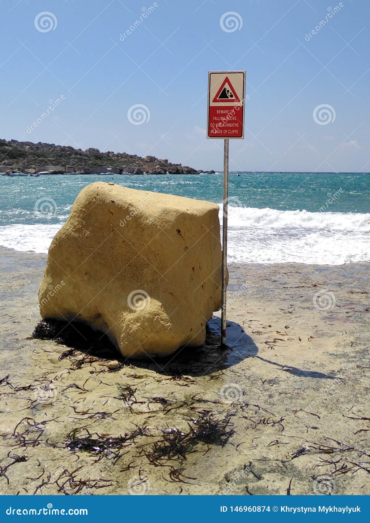 Danger Falling Rocks Cliffs Stock Photo - Image of scene, natural ...