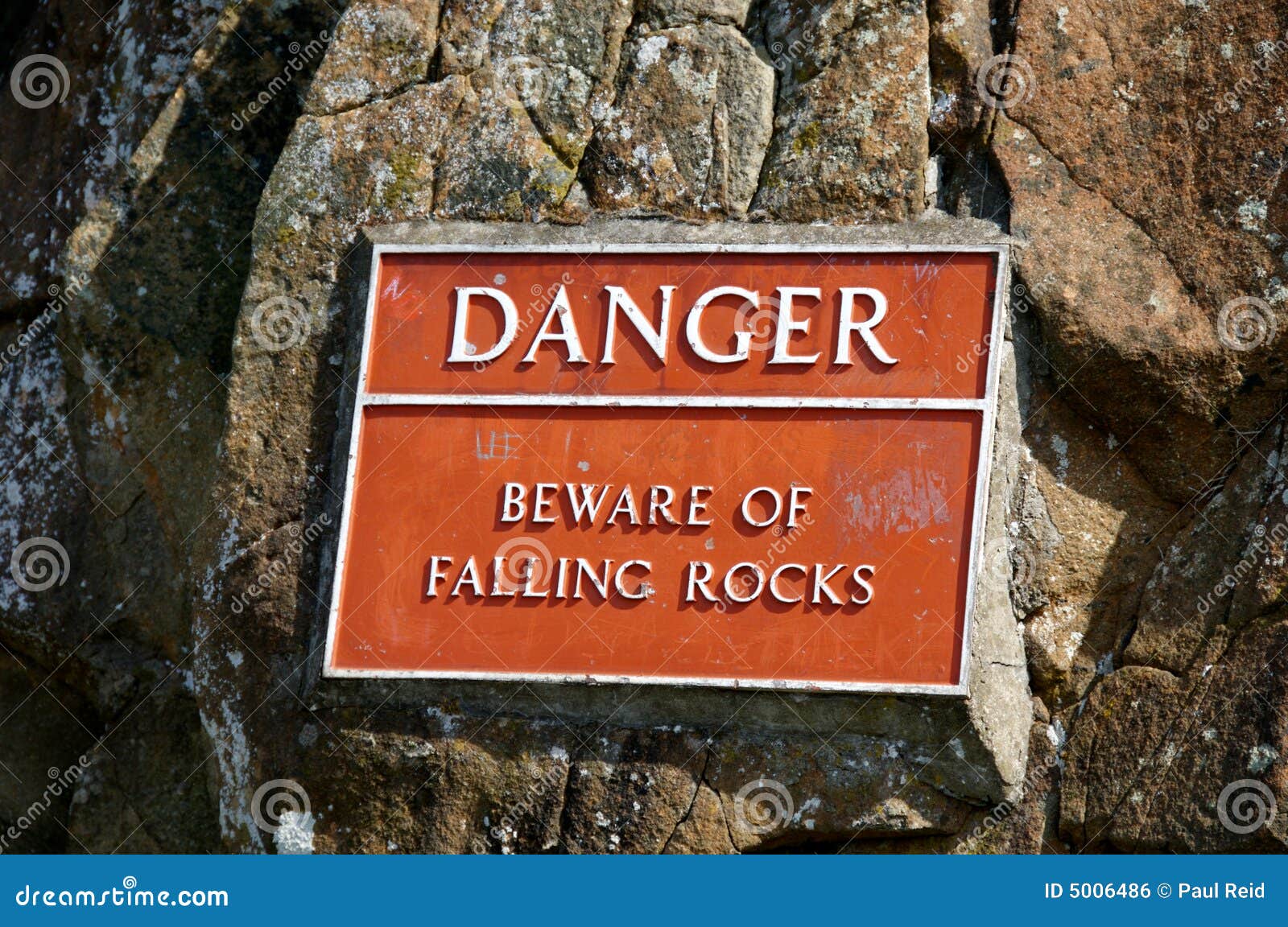 Danger Falling Rocks Sign Picture. Image: 5006486