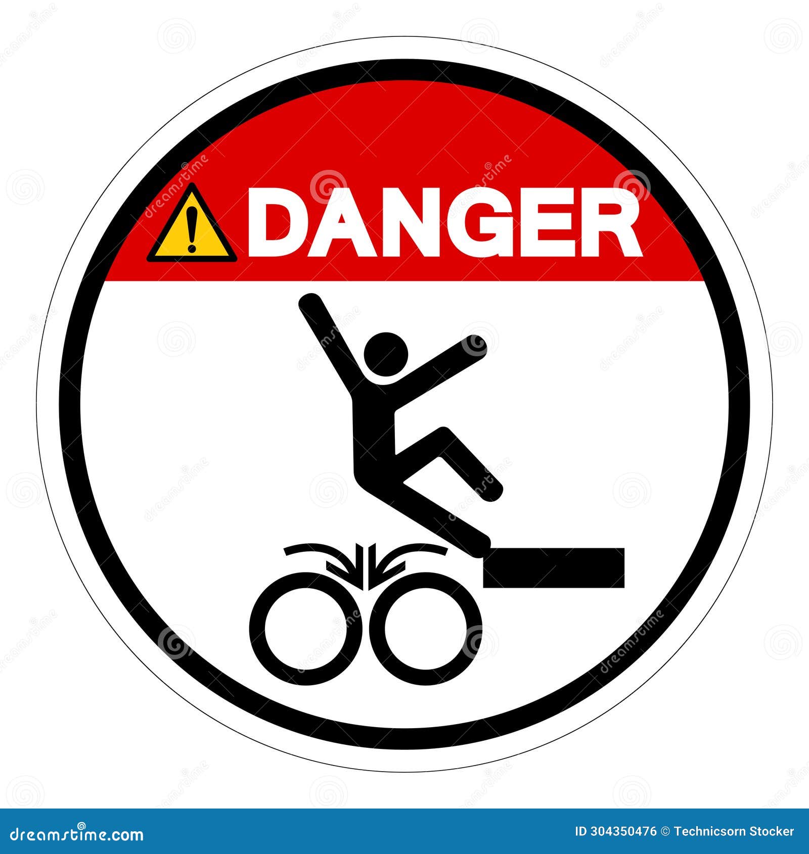 Danger Falling of Rollers Hazard Symbol Sign, Vector Illustration ...