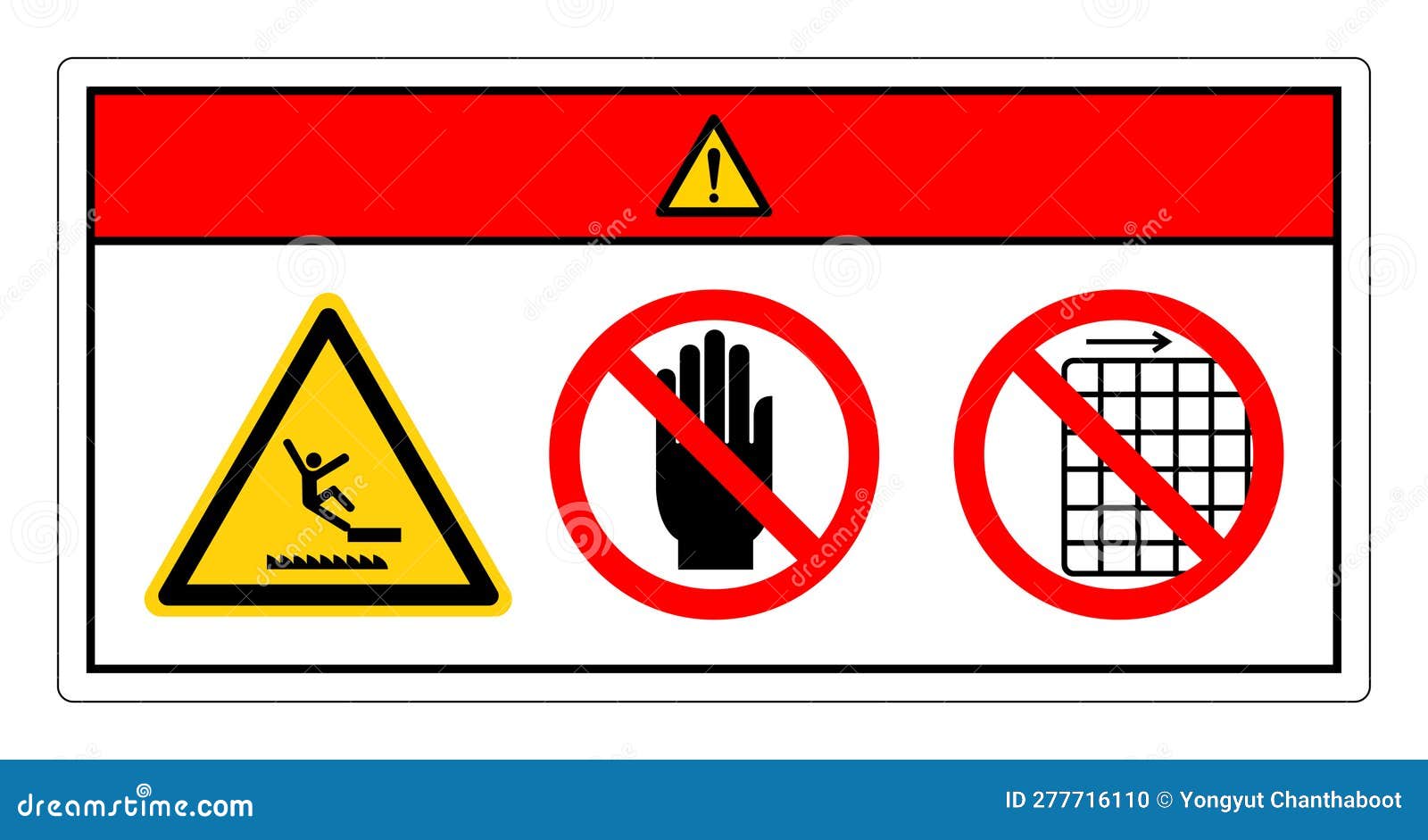 Danger Falling of Saw Moving Hazard Do Not Touch and Do Not Remove ...