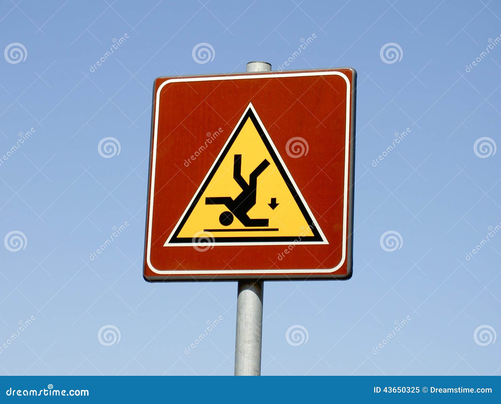 Danger of Falling Sign stock image. Image of fall, showing - 43650325