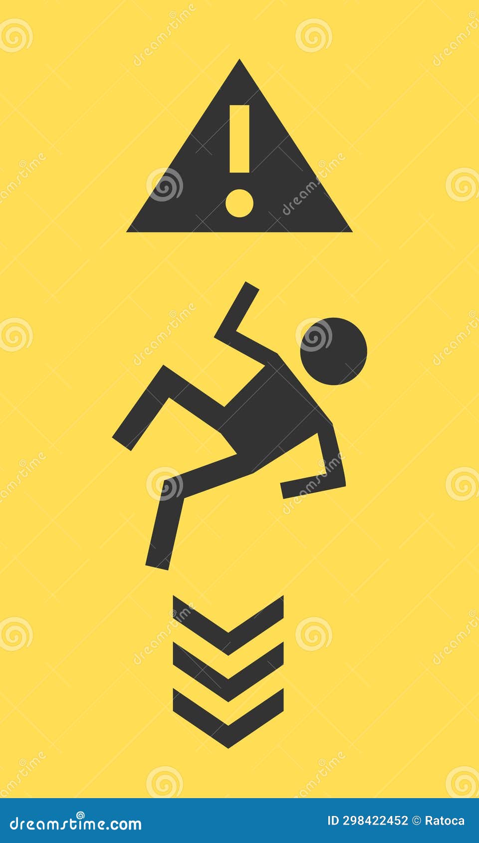 Danger falling zone stock vector. Illustration of warning - 298422452