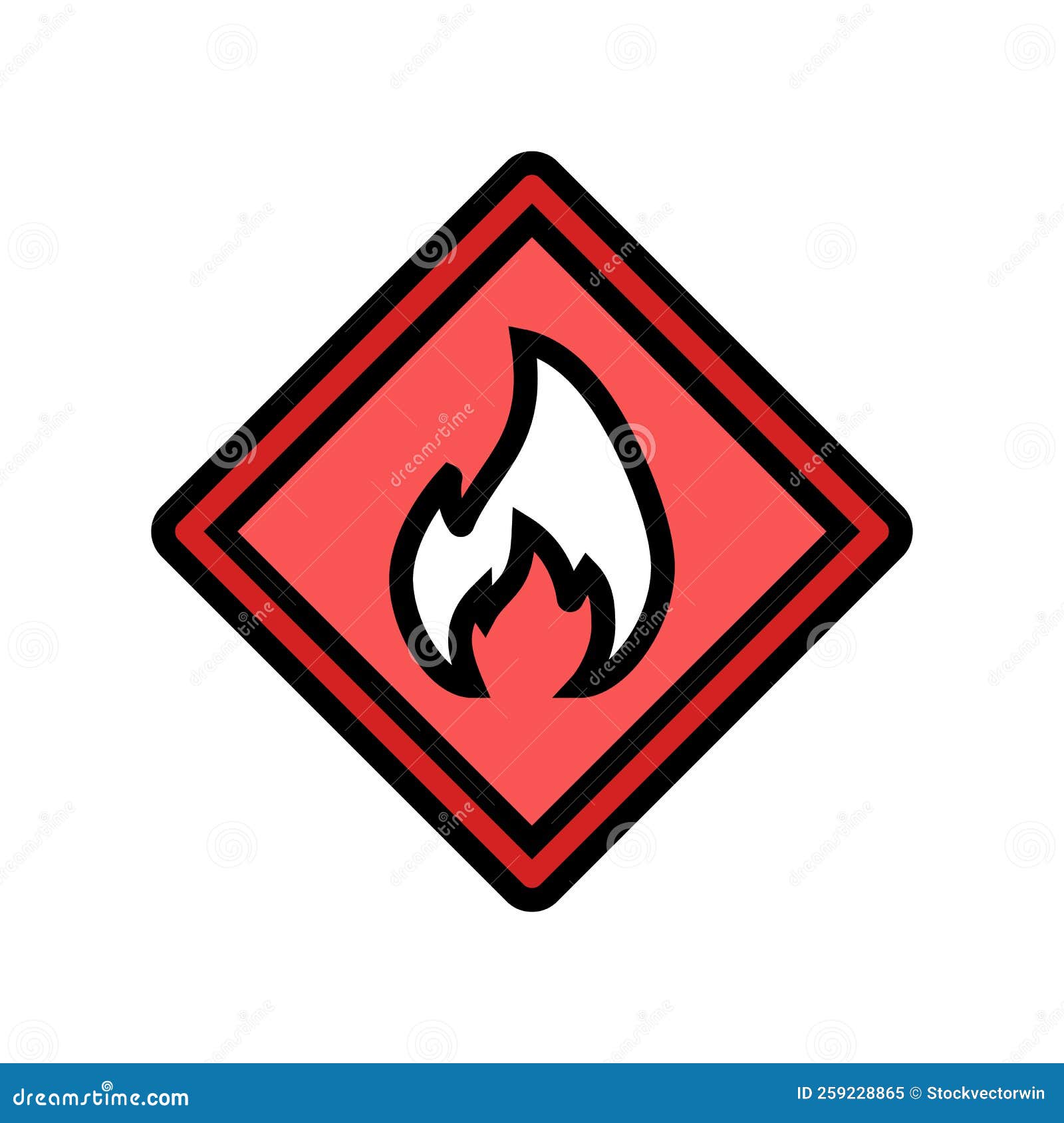 Danger Fire Color Icon Vector Illustration Stock Illustration ...
