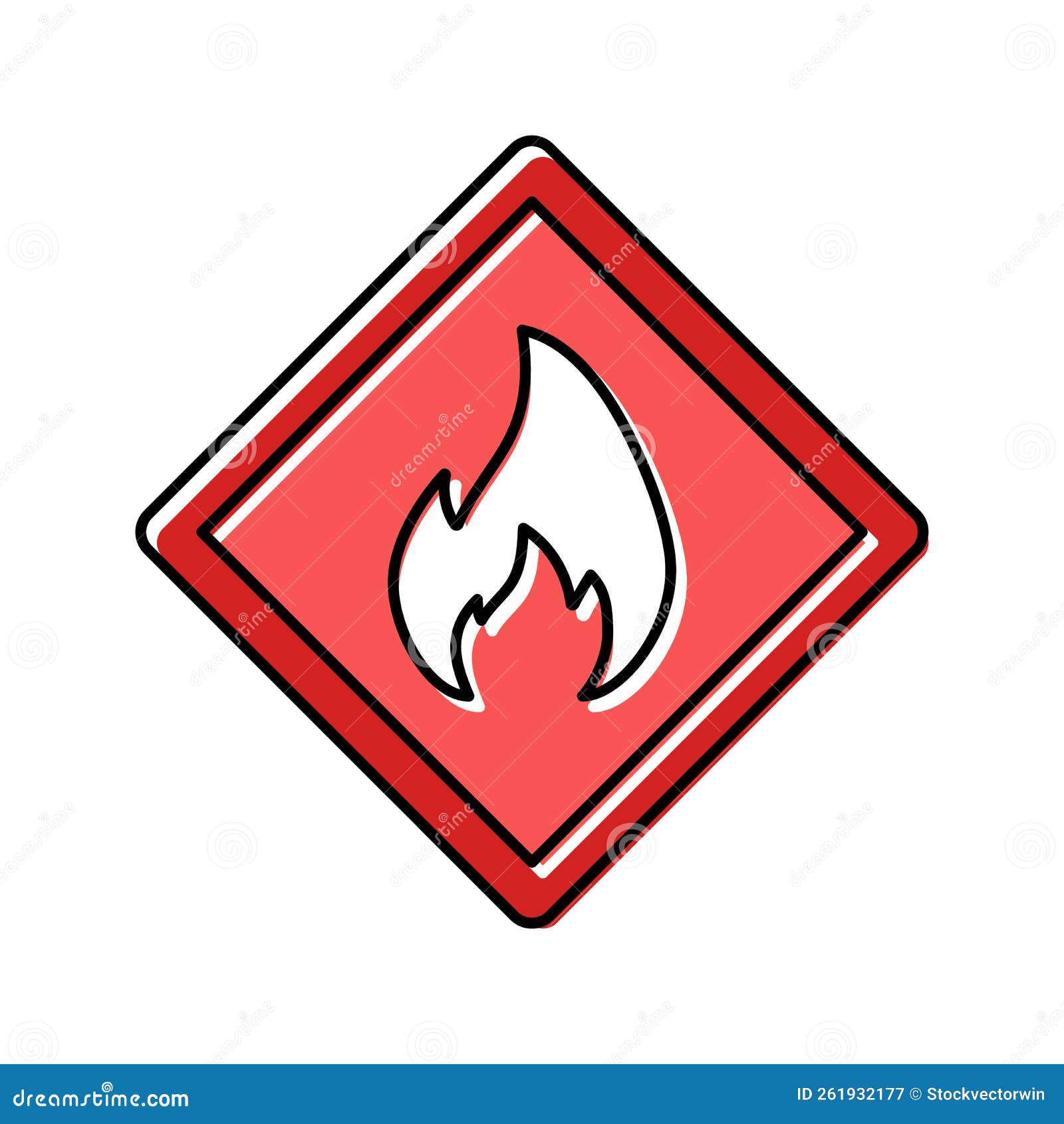 Danger Fire Color Icon Vector Illustration Stock Vector - Illustration ...