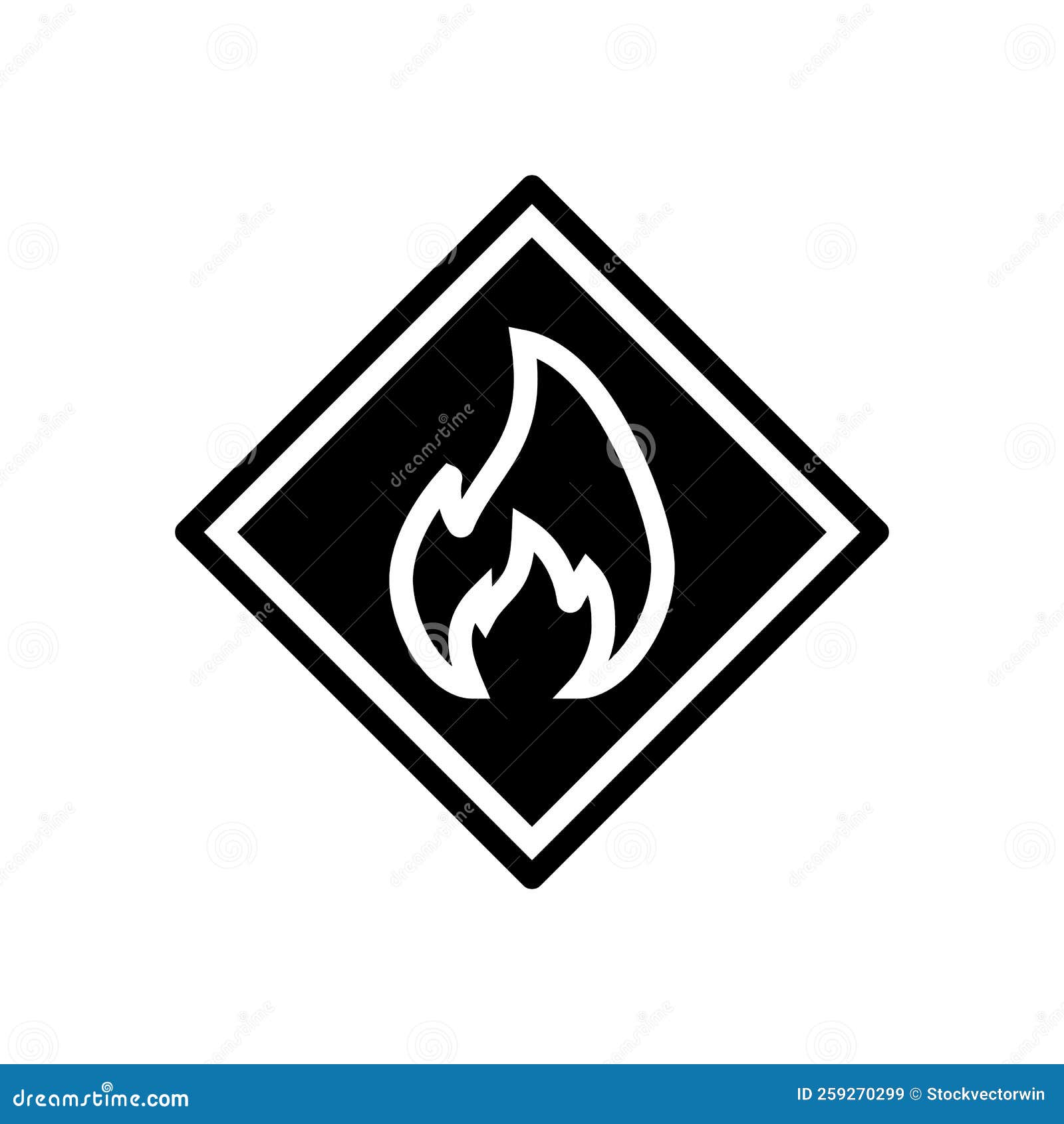 Danger Fire Glyph Icon Vector Illustration Stock Illustration ...