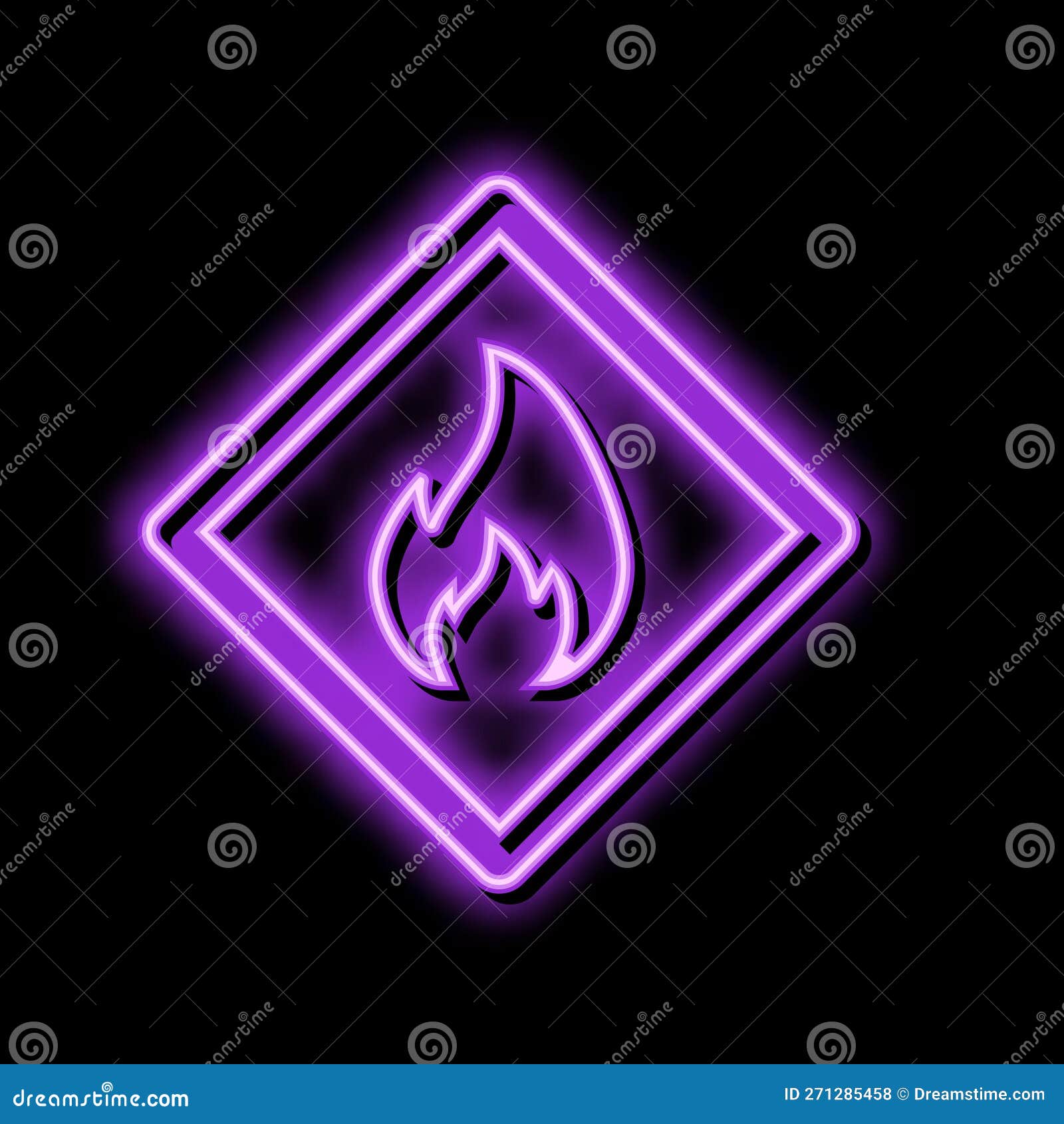 Danger Fire Neon Glow Icon Illustration Stock Vector - Illustration of ...