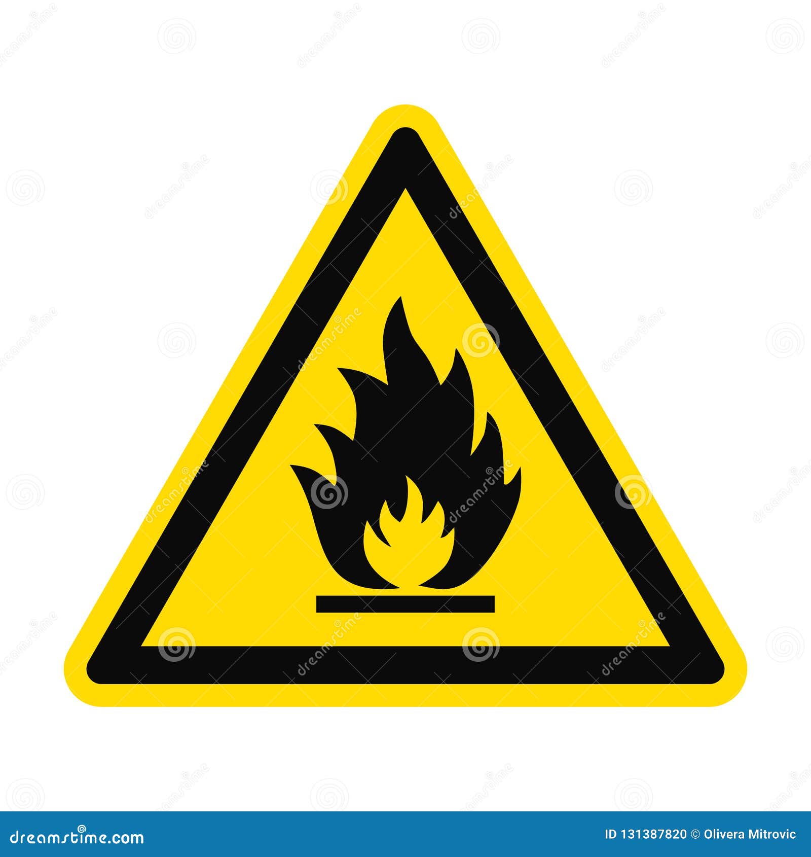 Danger Fire Alarm Sign On White Background Cartoon Vector ...