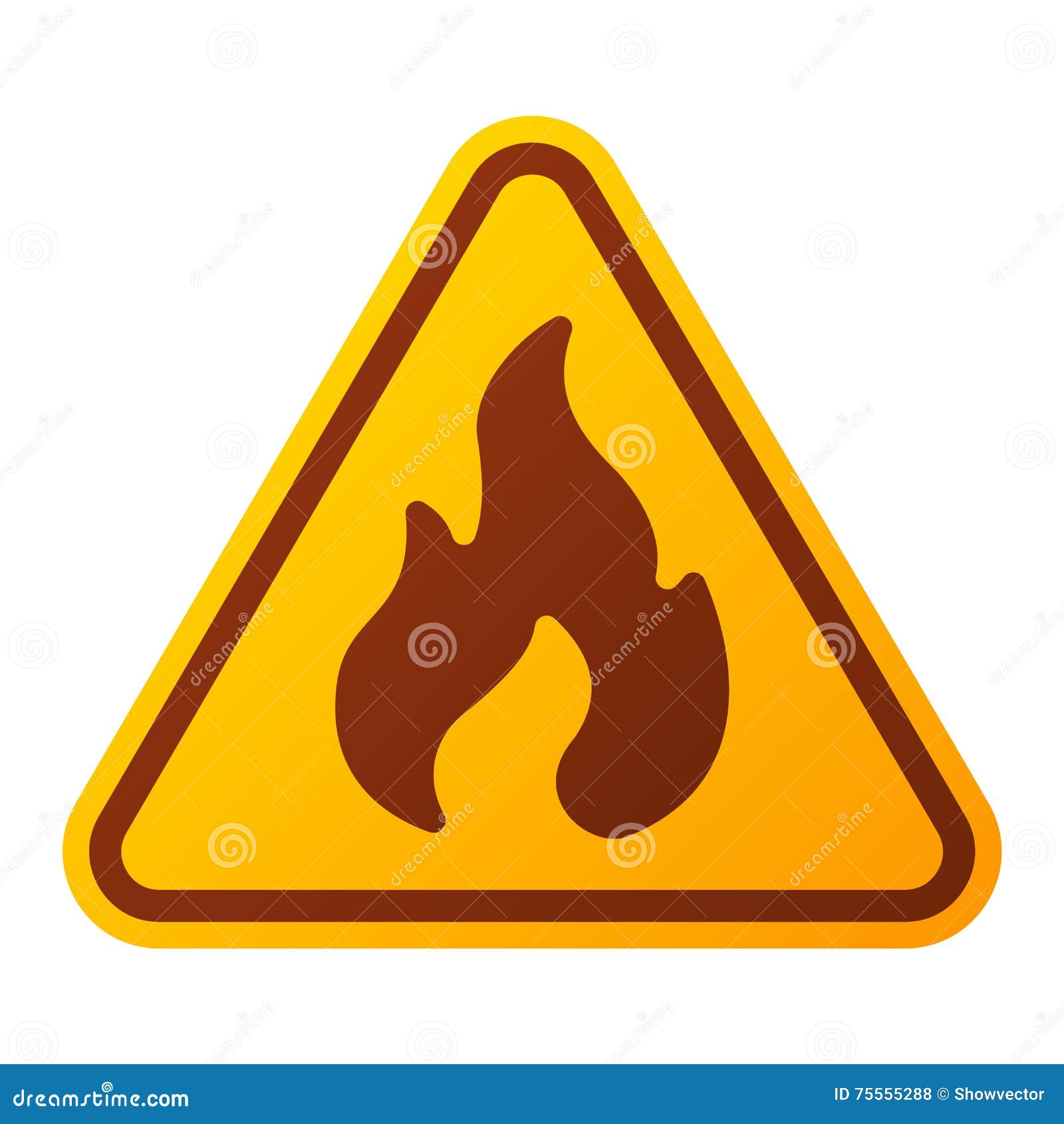 Danger Fire Warning Attention Sign Icon Vector Illustration ...