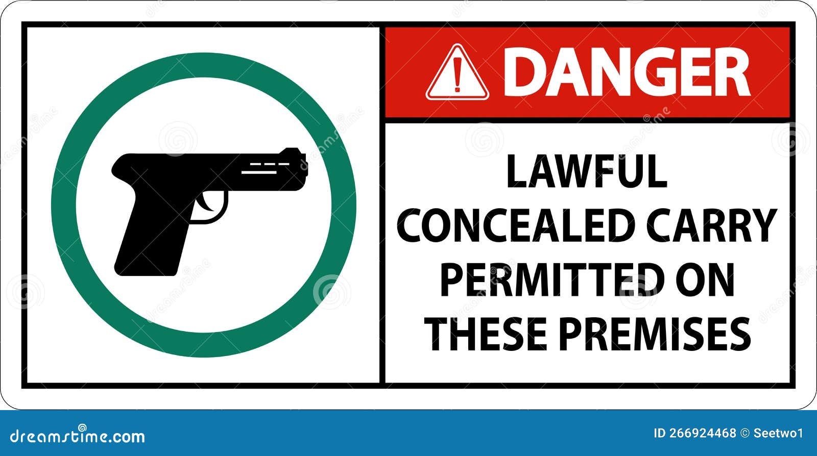 Danger Firearms Allowed Sign Lawful Concealed Carry Permitted on these ...